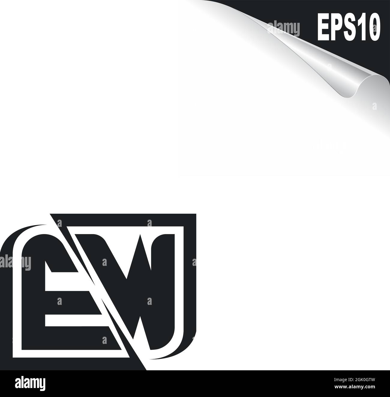 Initial EW logo design with Shape style, Logo business branding Stock ...