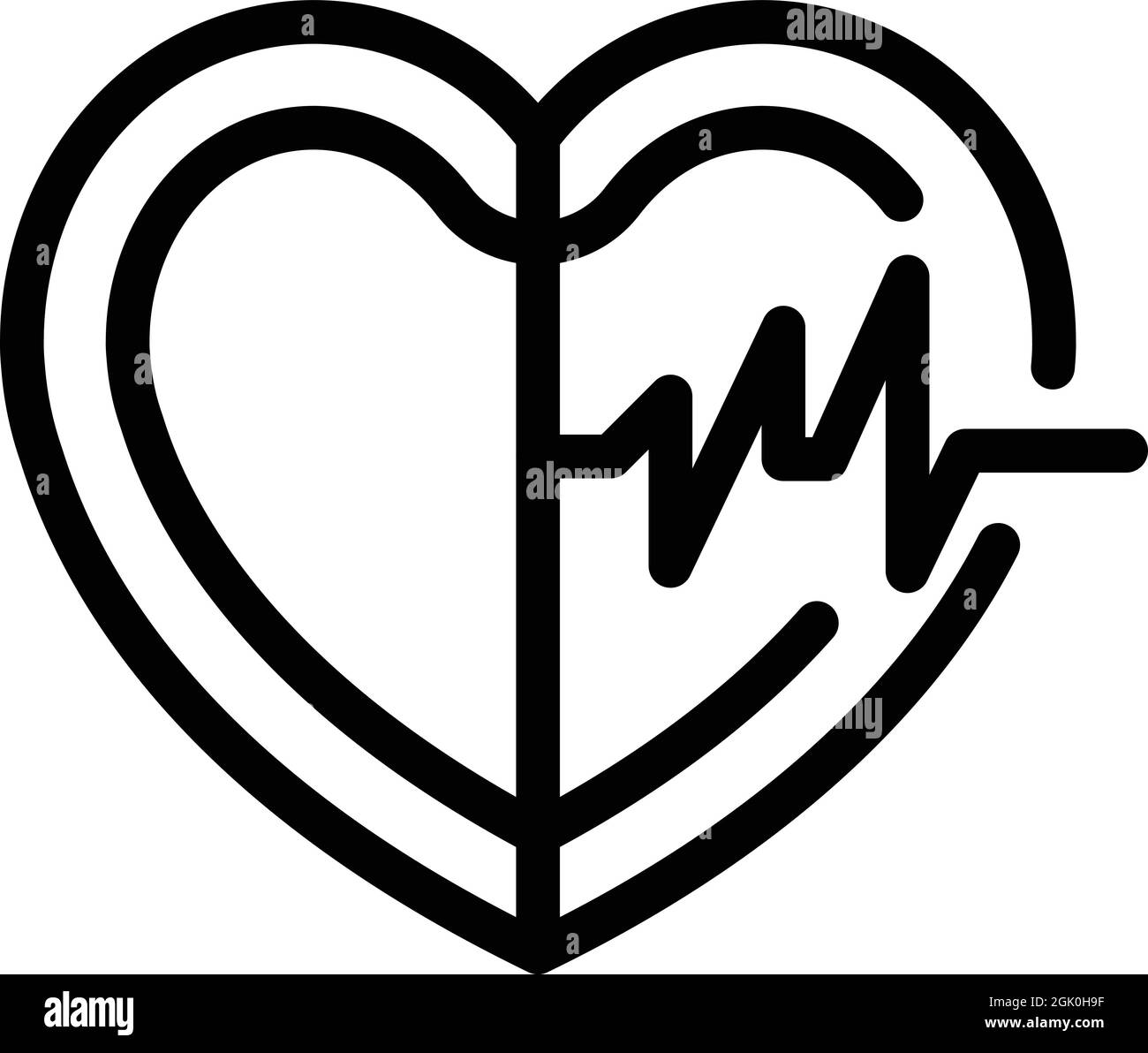 Healthy heart icon outline vector. Medical cardiac. Human organ Stock ...