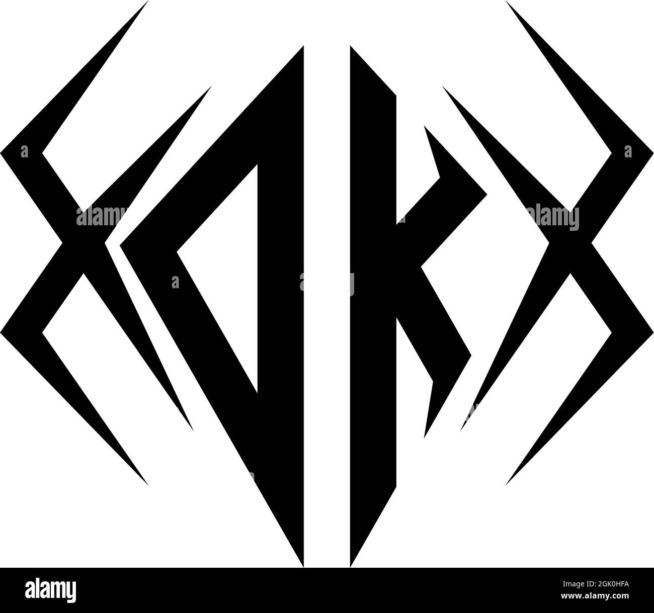 Initial OK logo design with Cool style, Logo business branding Stock ...