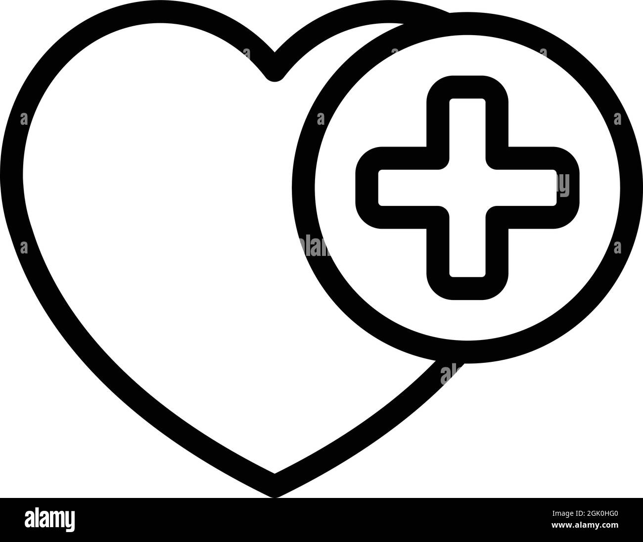 Medical heart care icon outline vector. Love heart. Heal medical Stock ...