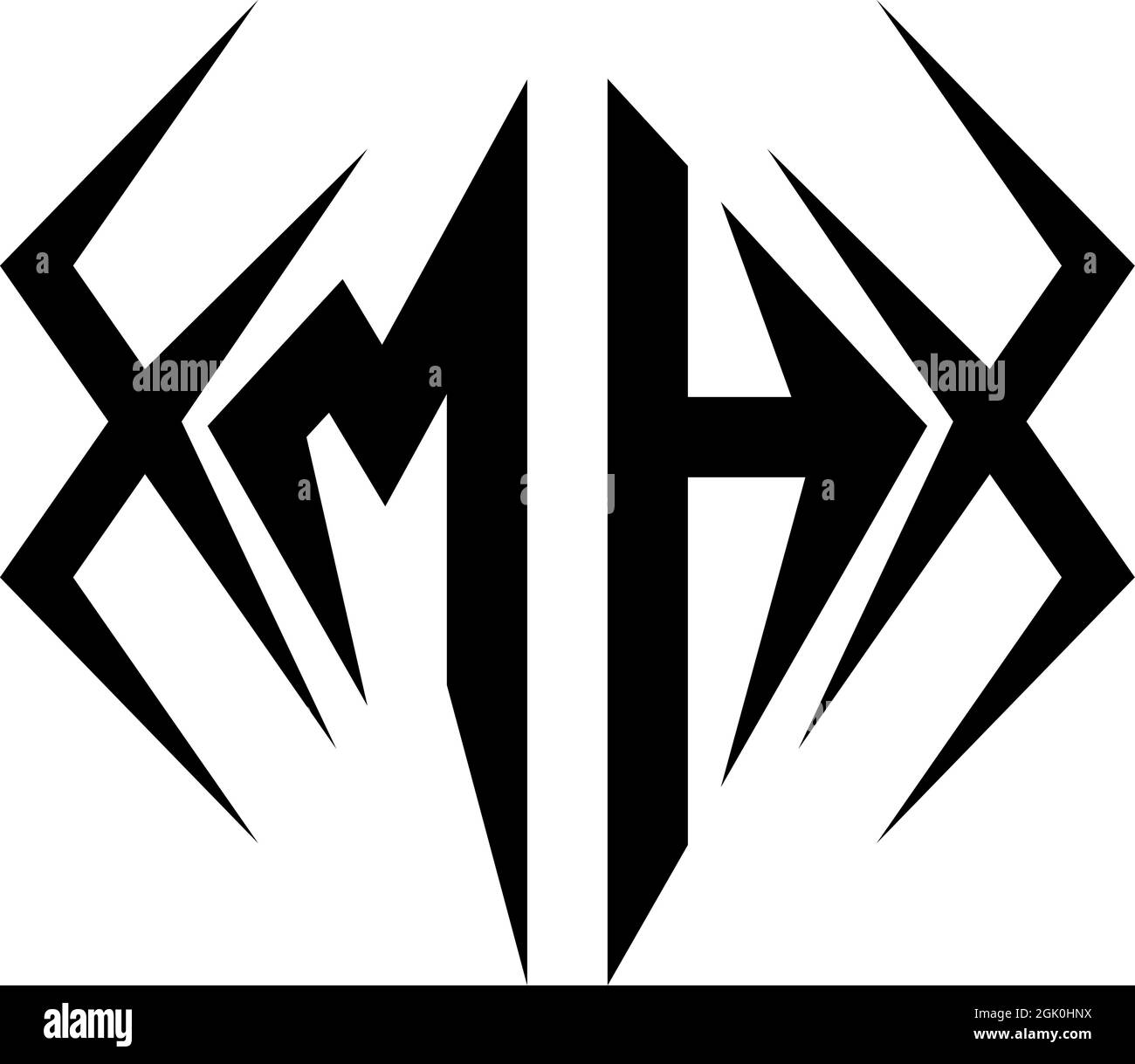 Initial MH logo design with Cool style, Logo business branding Stock ...