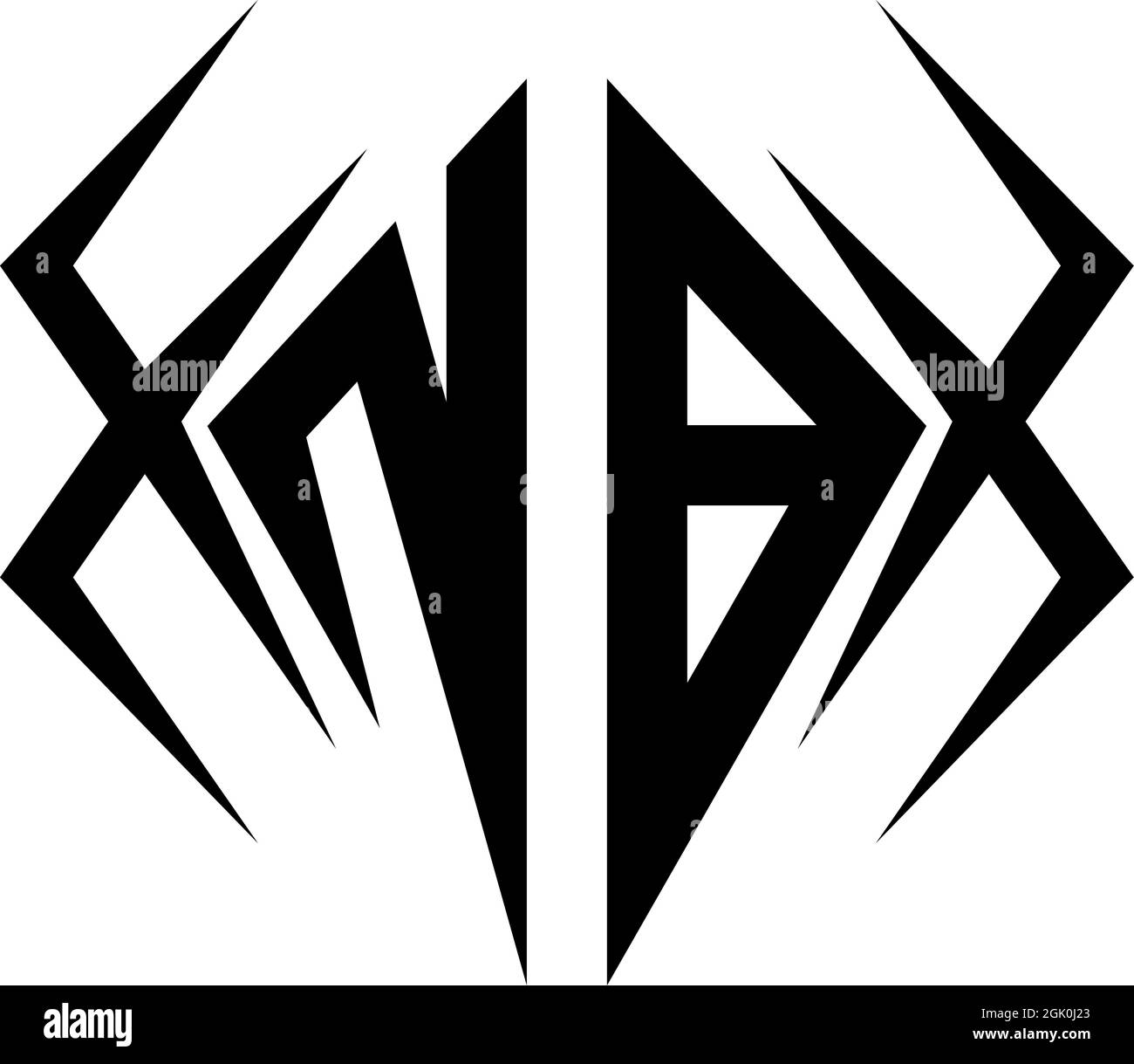 Initial NB logo design with Cool style, Logo business branding Stock ...