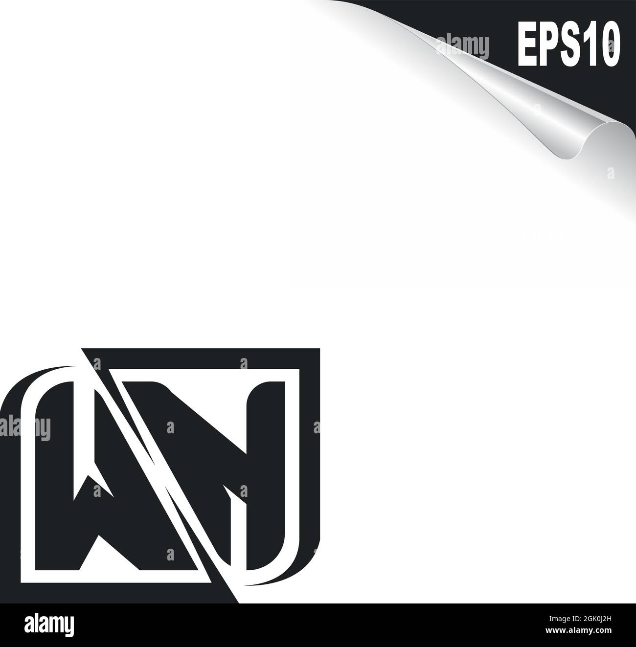 Initial WN logo design with Shape style, Logo business branding Stock ...