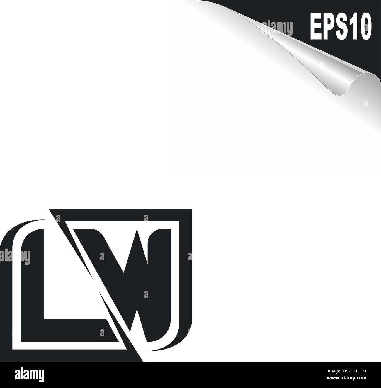 Initial LW logo design with Shape style, Logo business branding Stock ...