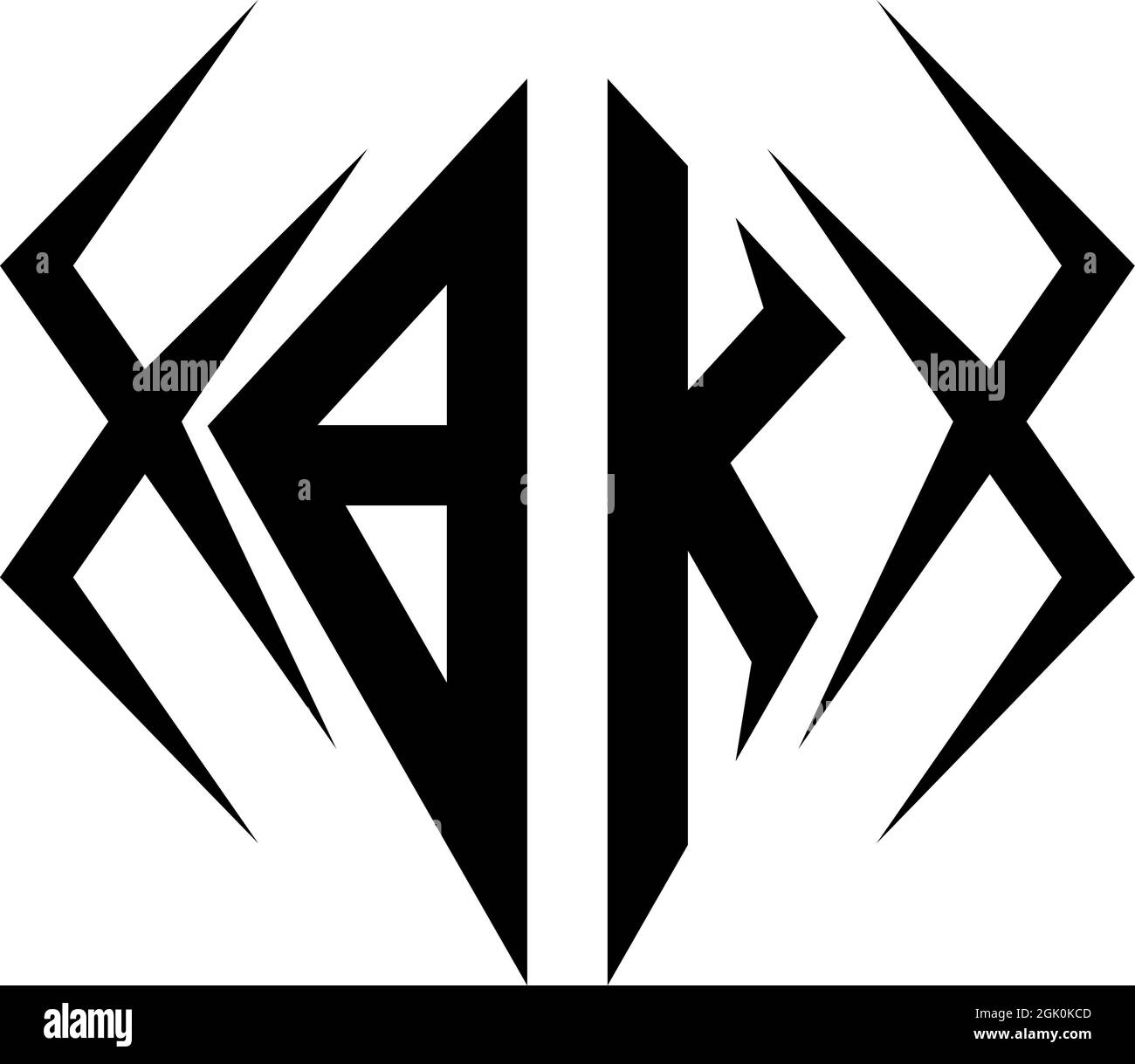 Initial BK logo design with Cool style, Logo business branding Stock ...