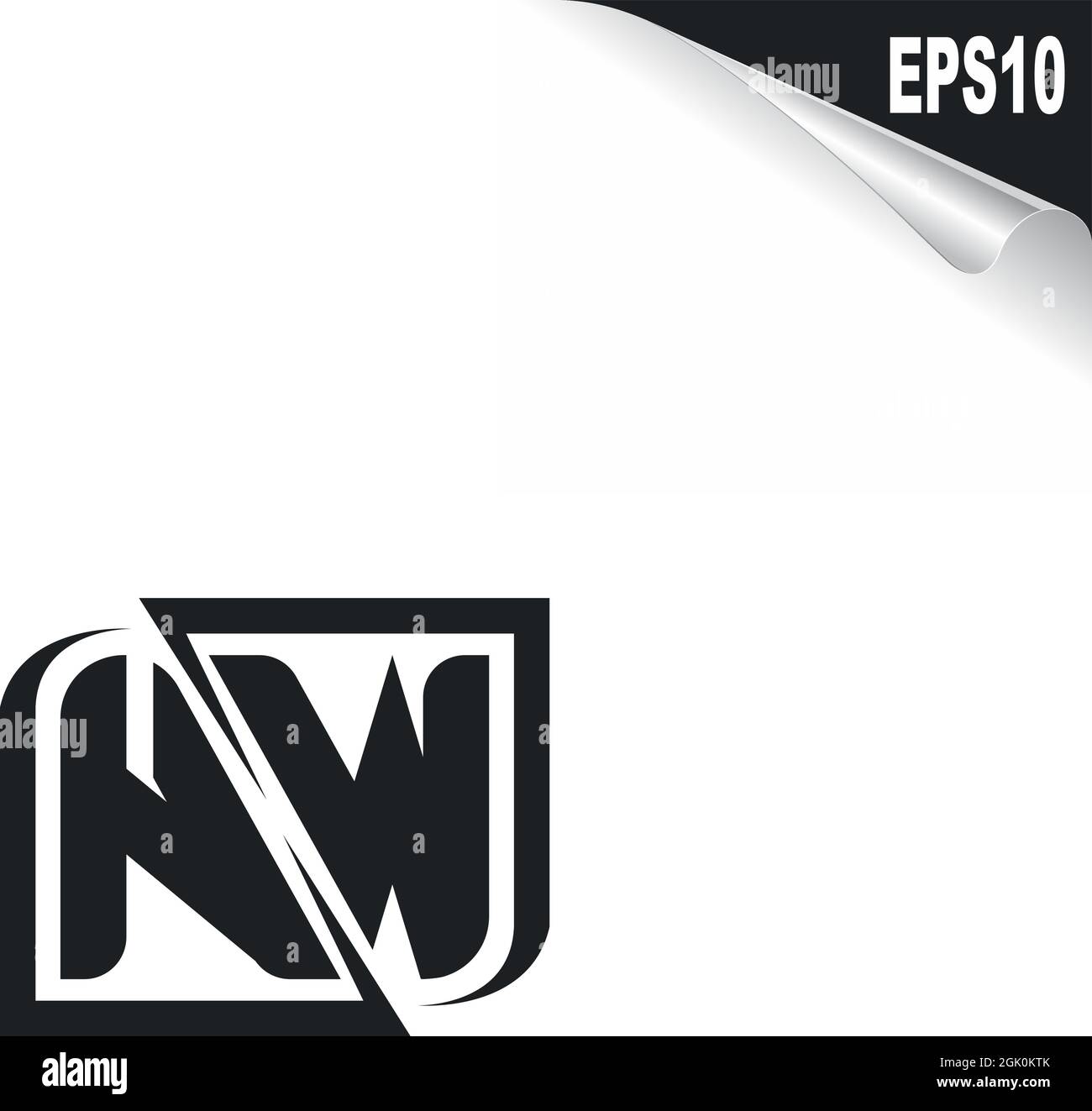 Initial NW logo design with Shape style, Logo business branding Stock ...