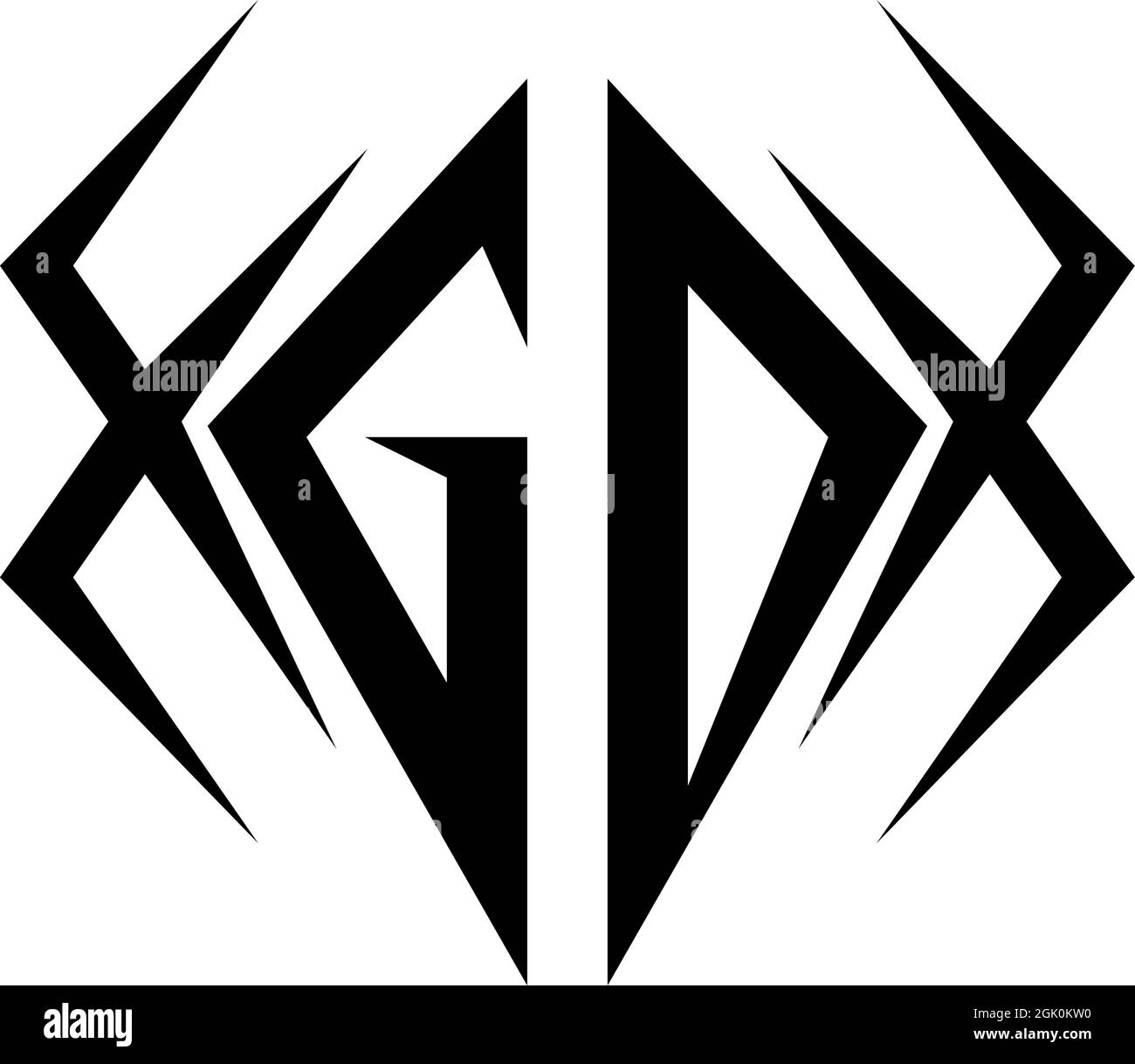 Initial GD logo design with Cool style, Logo business branding Stock ...