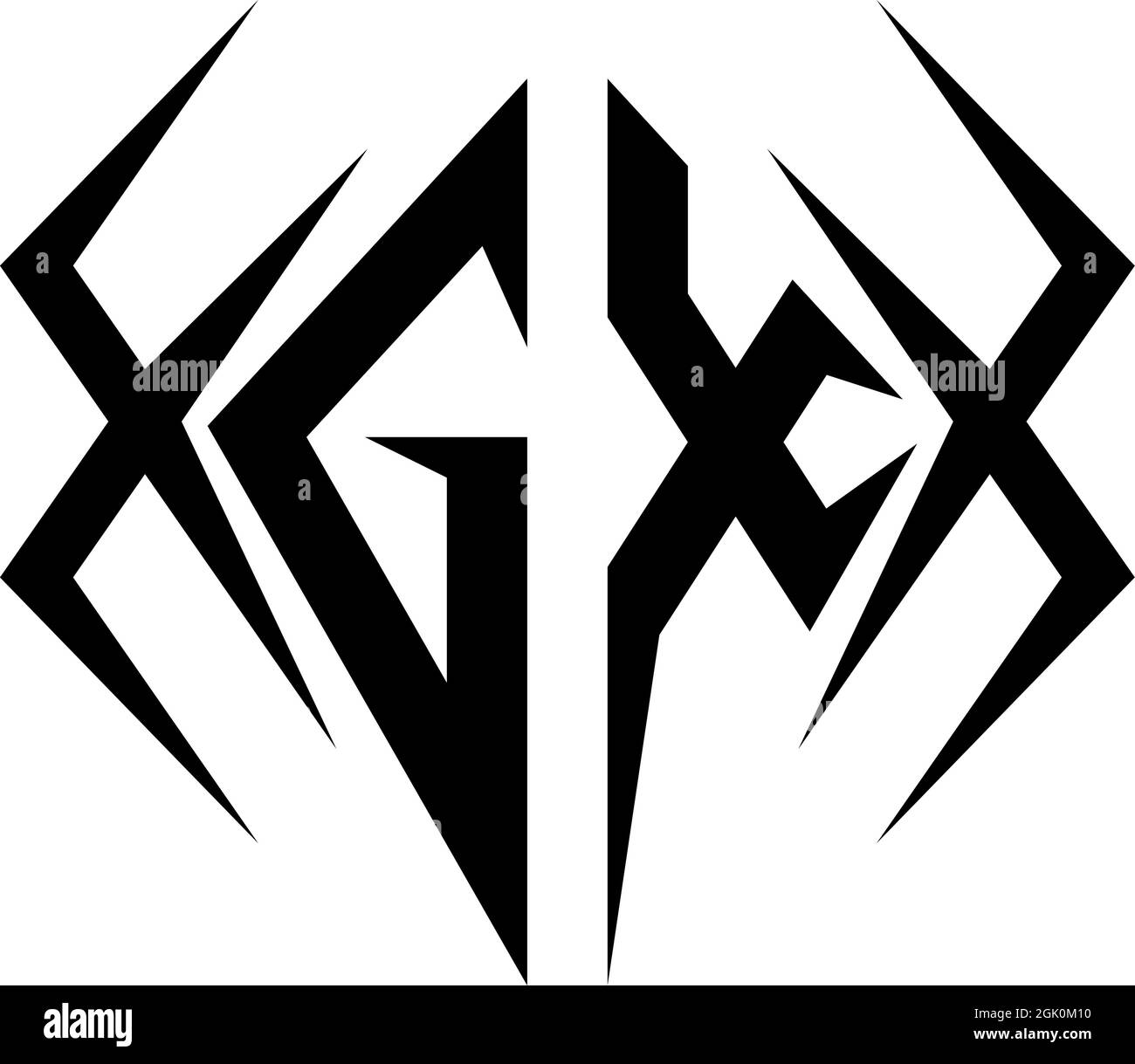 Initial GX logo design with Cool style, Logo business branding Stock ...