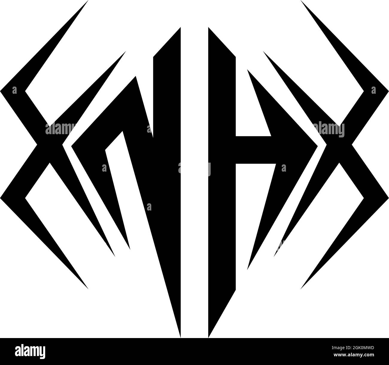 Initial NH logo design with Cool style, Logo business branding Stock ...