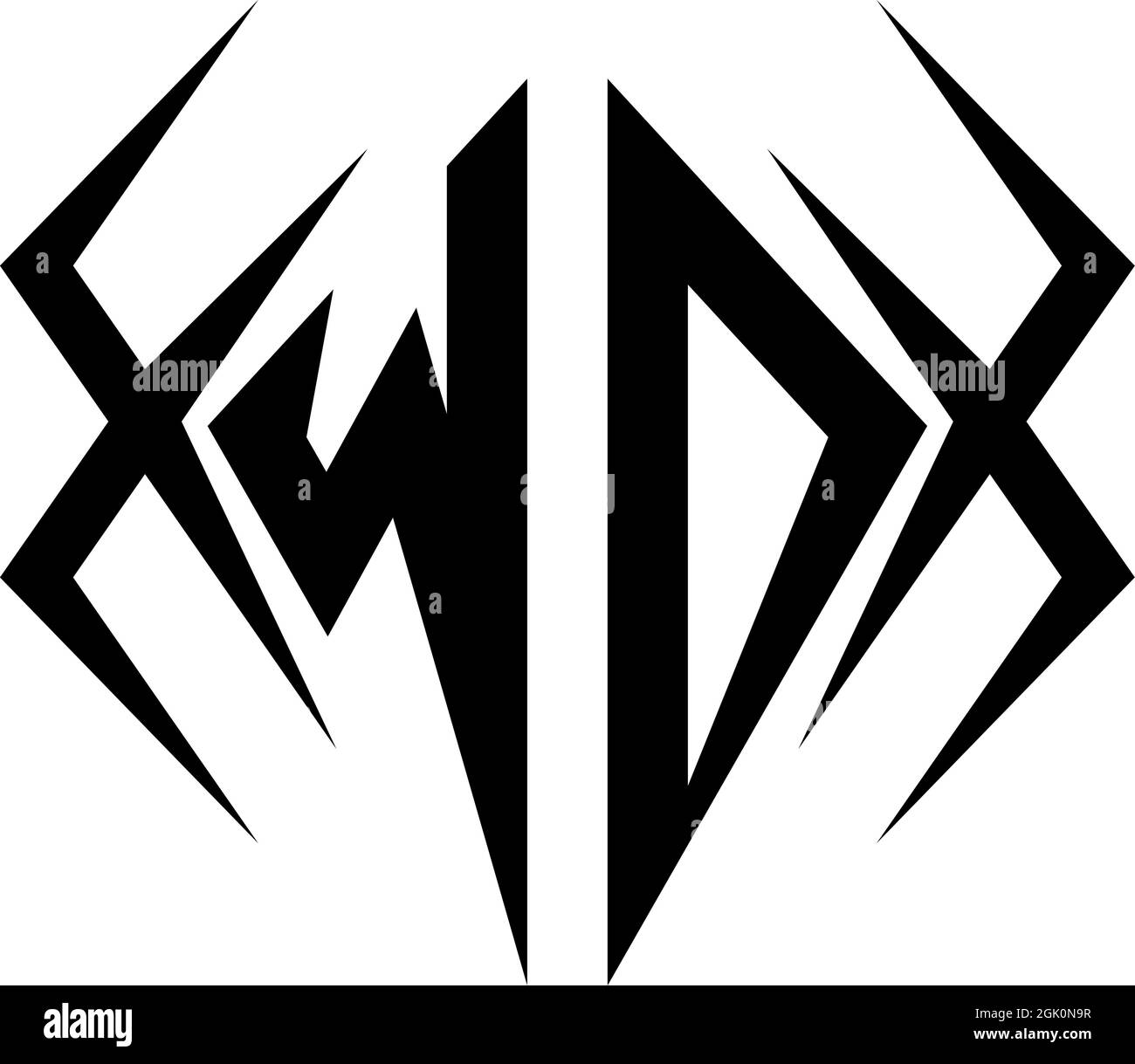 Initial WD logo design with Cool style, Logo business branding Stock ...