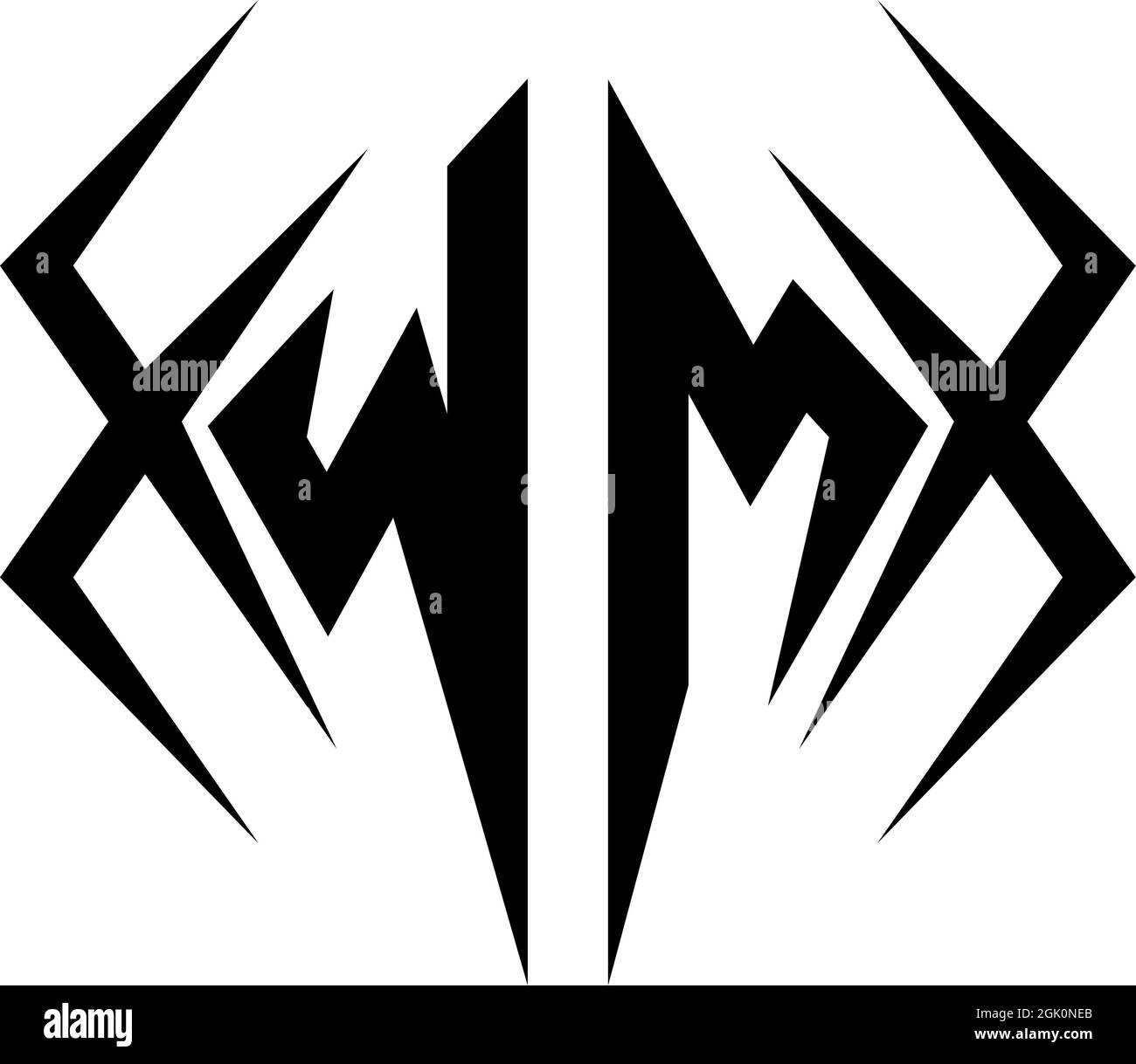 Initial WM logo design with Cool style, Logo business branding Stock ...