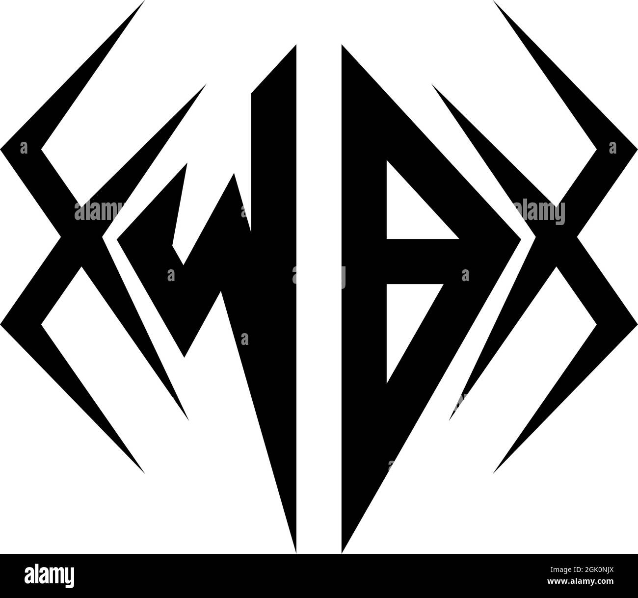 Initial WB logo design with Cool style, Logo business branding Stock ...