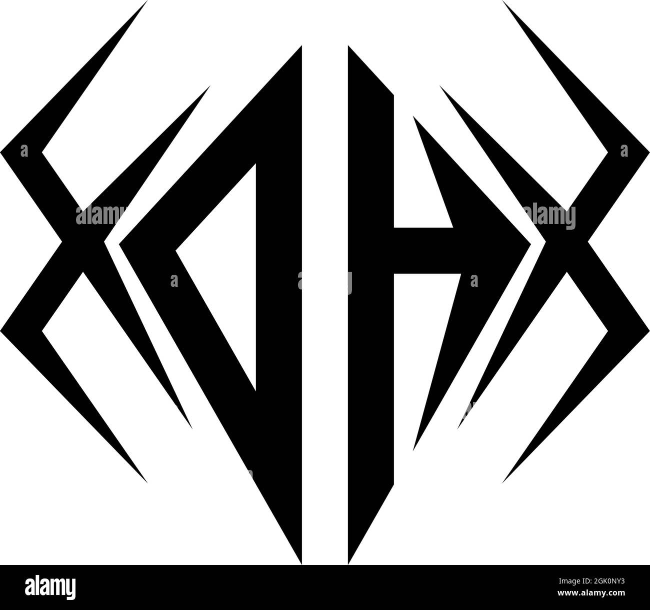 Initial OH logo design with Cool style, Logo business branding Stock ...