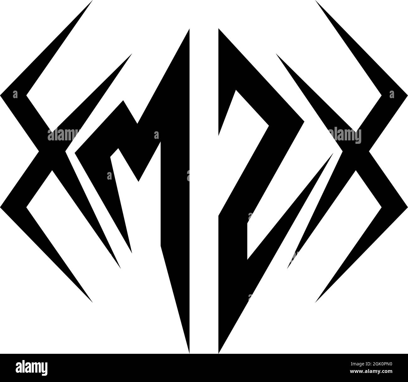 Initial MZ logo design with Cool style, Logo business branding Stock ...