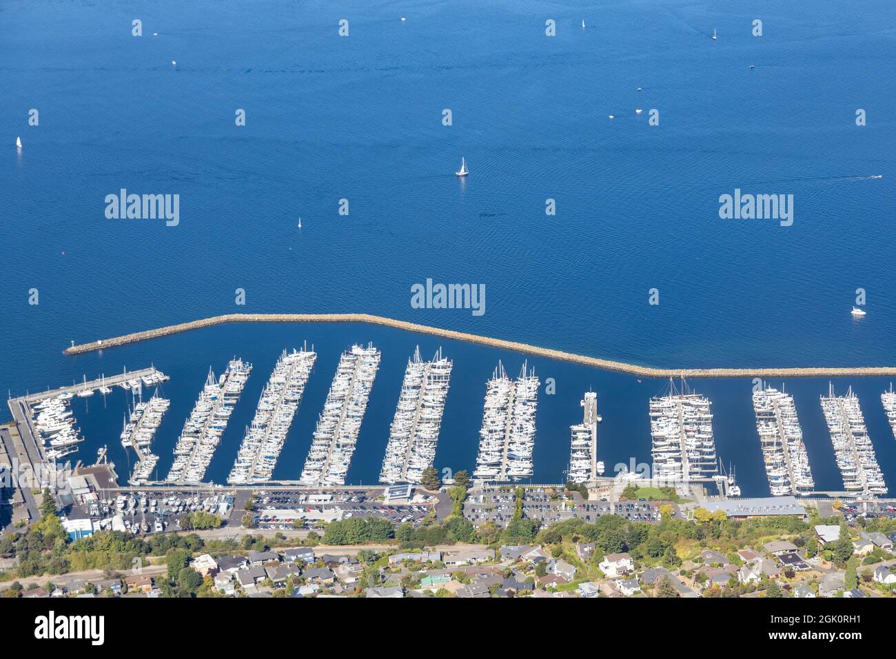 Aerial View of Marina on Puget Sound, Washington, USA Stock Photo - Alamy
