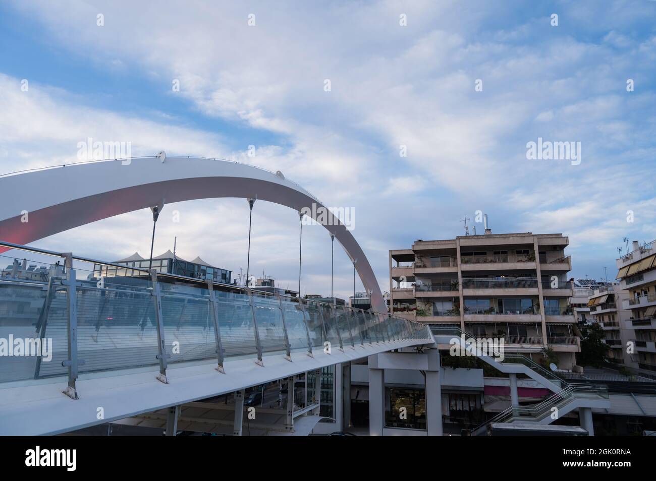 Cityscape of Athens, Greece. Urban architecture. Bridge above road ...