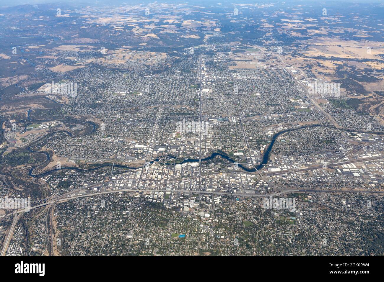 Spokane aerial view river downtown hi-res stock photography and images ...