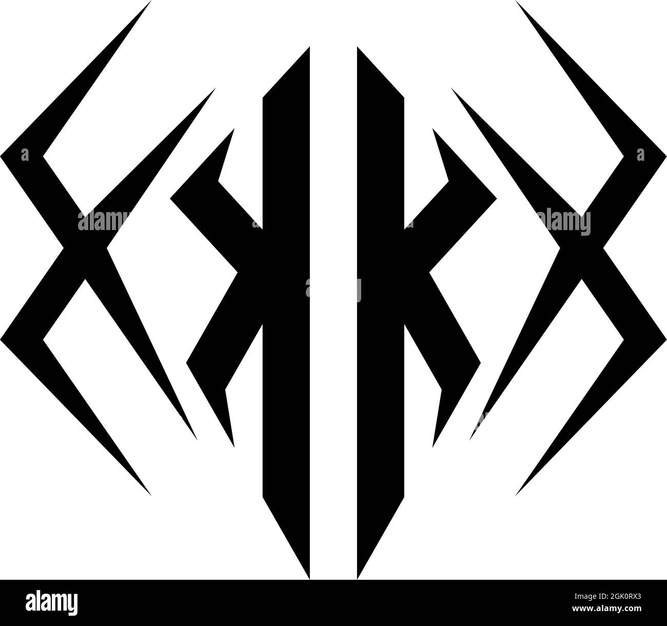 Initial KK logo design with Cool style, Logo business branding Stock ...