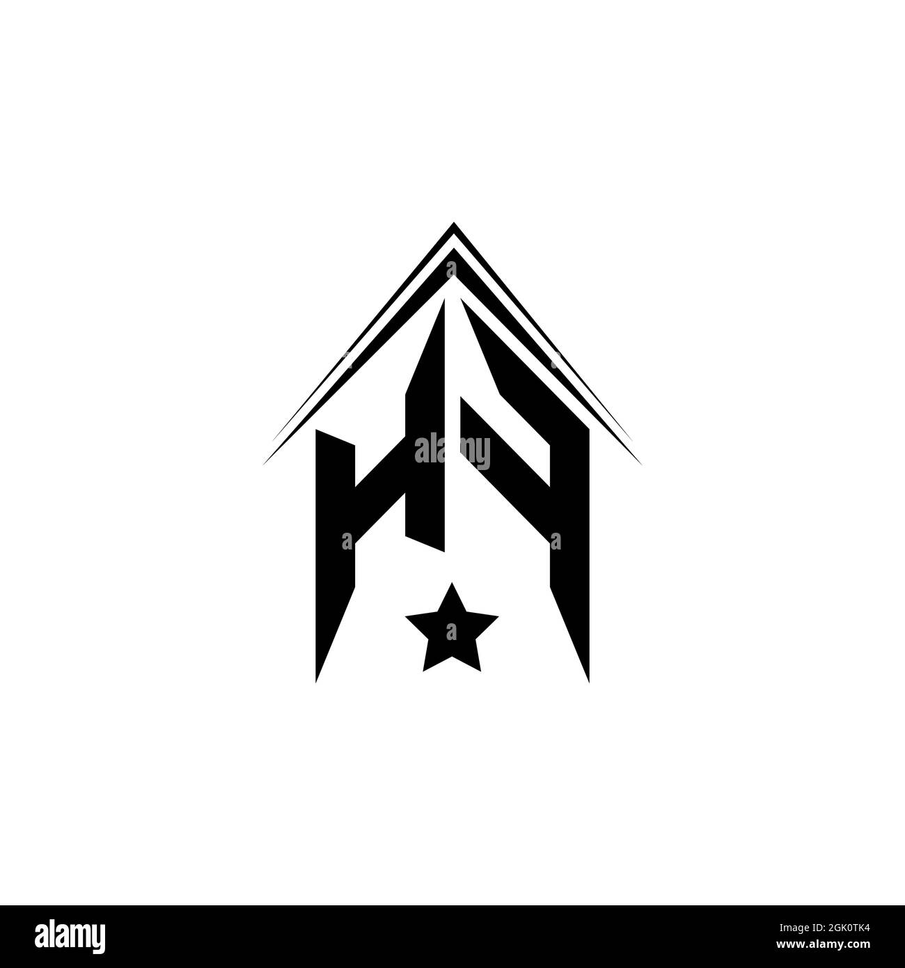 Initial HF logo design with Shape style, Logo business branding Stock ...