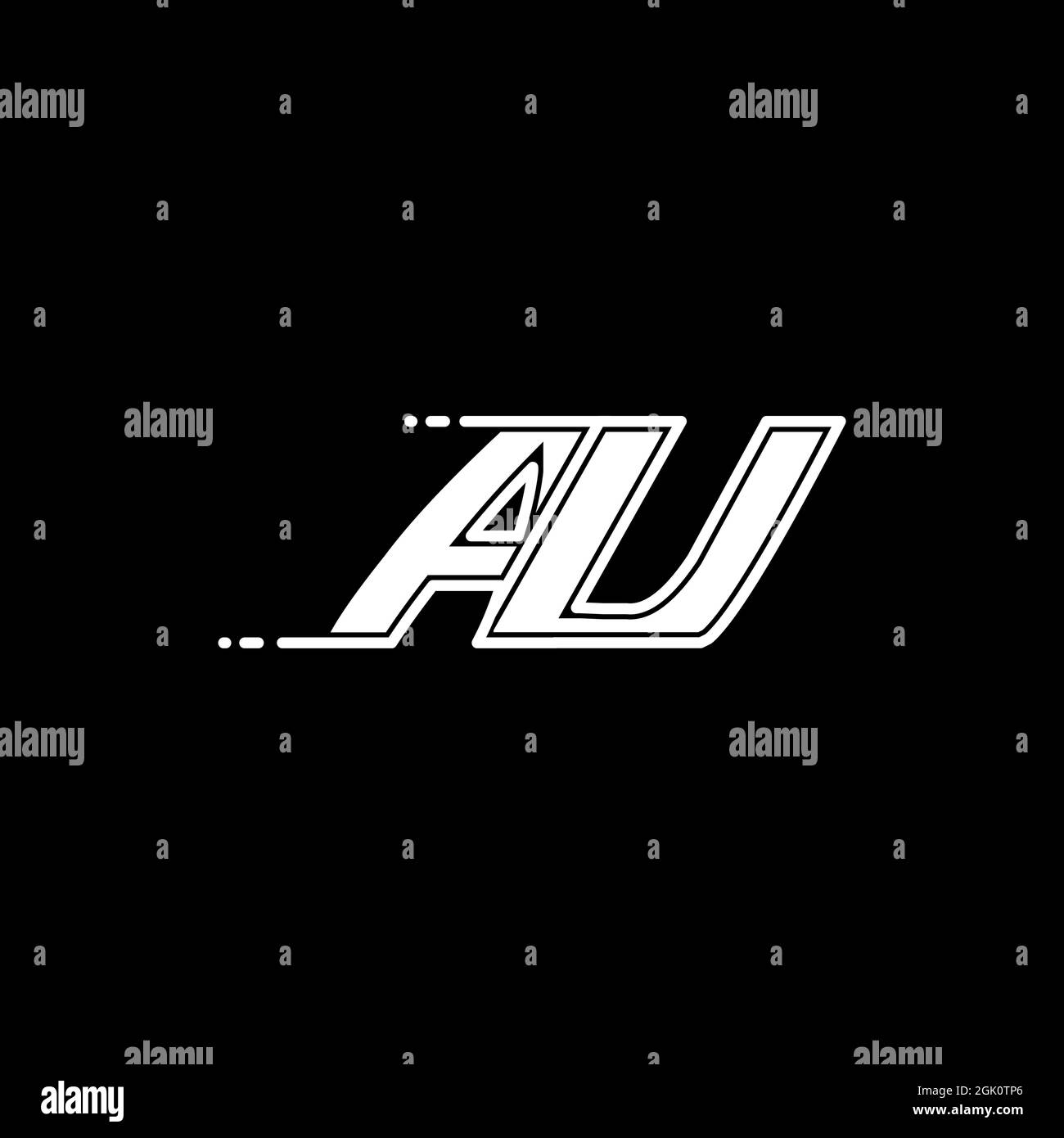 Initial AU logo design with Shape style, Logo business branding Stock ...