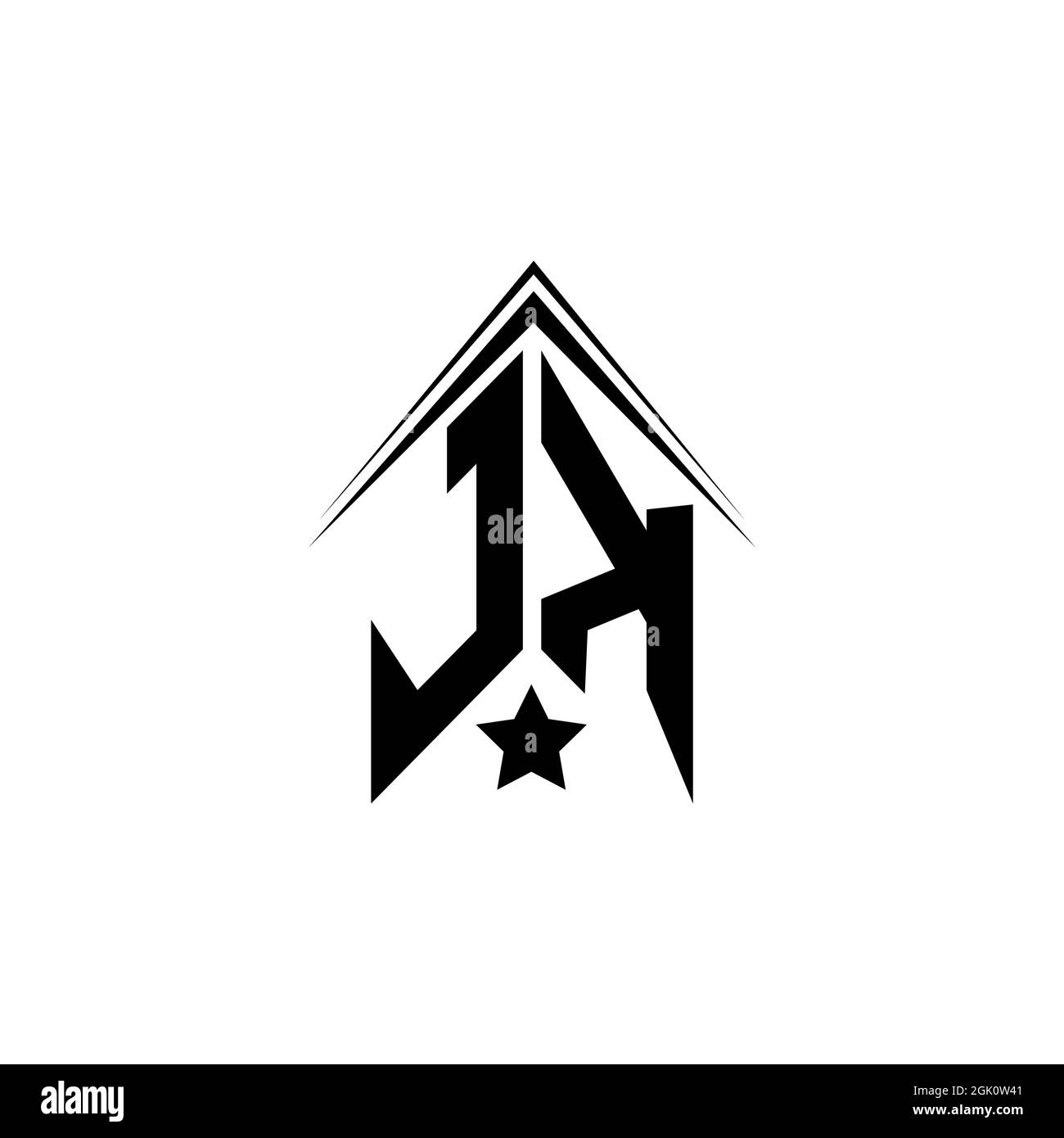 Initial JK logo design with Shape style, Logo business branding Stock ...