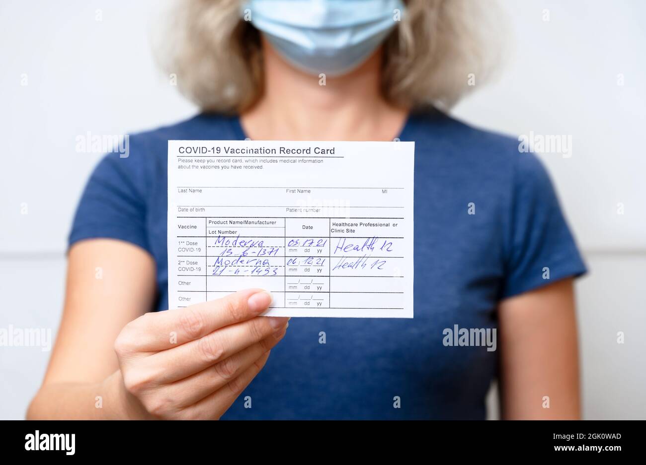 Moscow - Sep 12, 2021: Vaccinated young woman showing COVID-19 ...