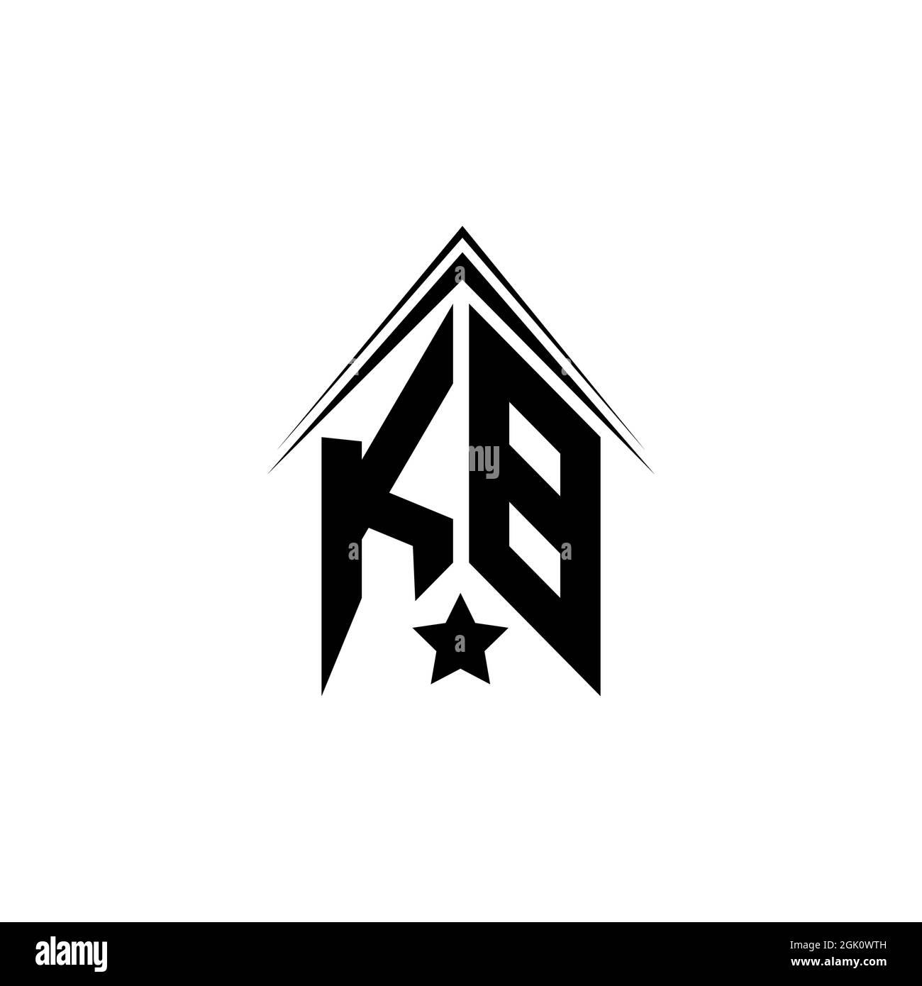 Initial KB logo design with Shape style, Logo business branding Stock ...
