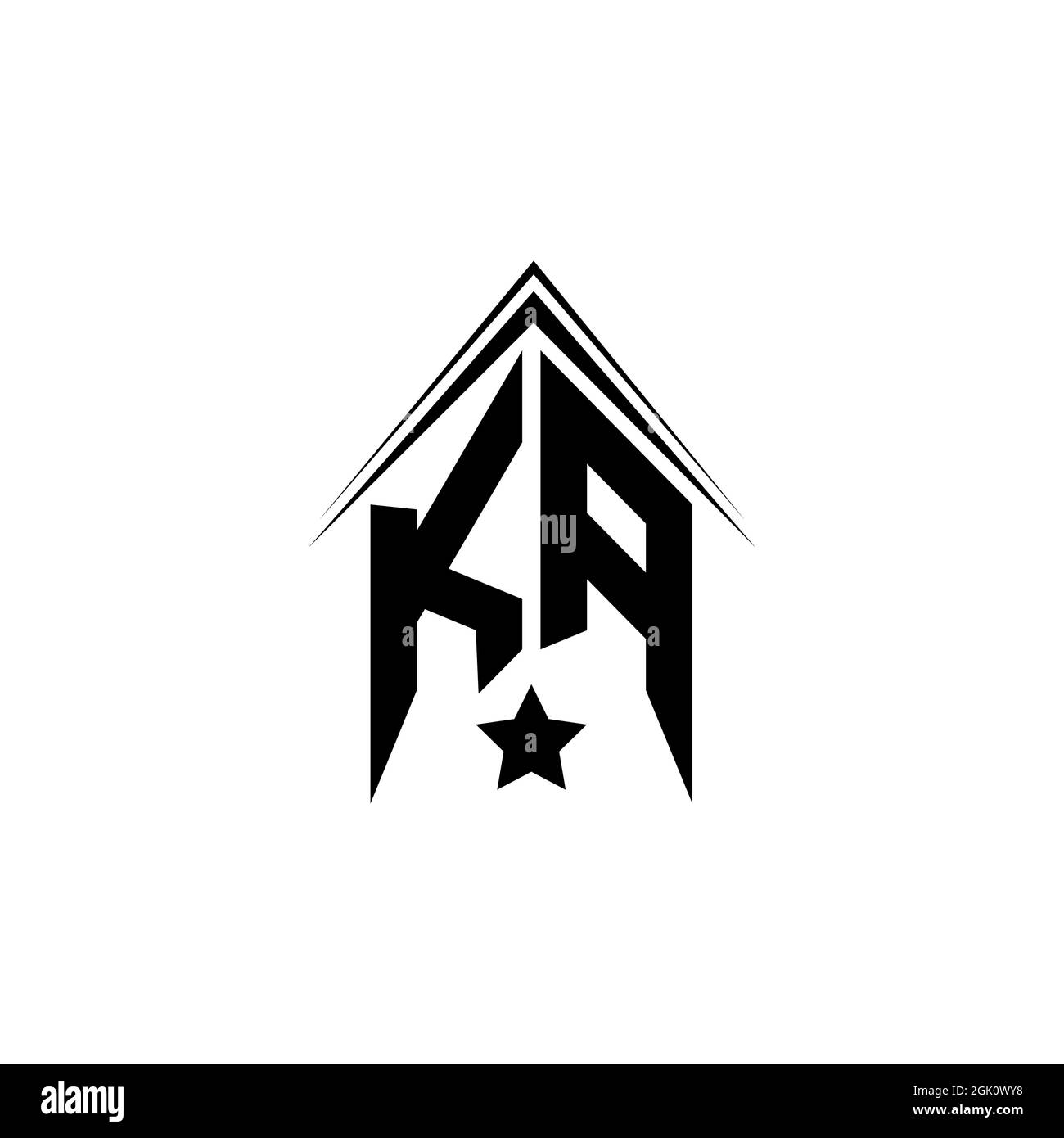 Initial KA logo design with Shape style, Logo business branding Stock ...