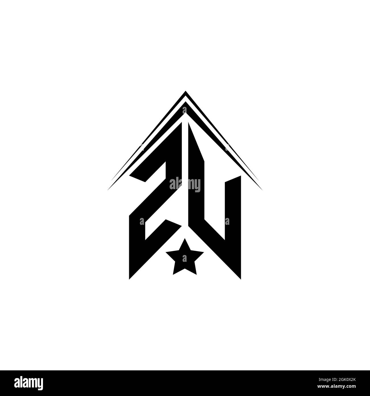 Initial ZU logo design with Shape style, Logo business branding Stock ...