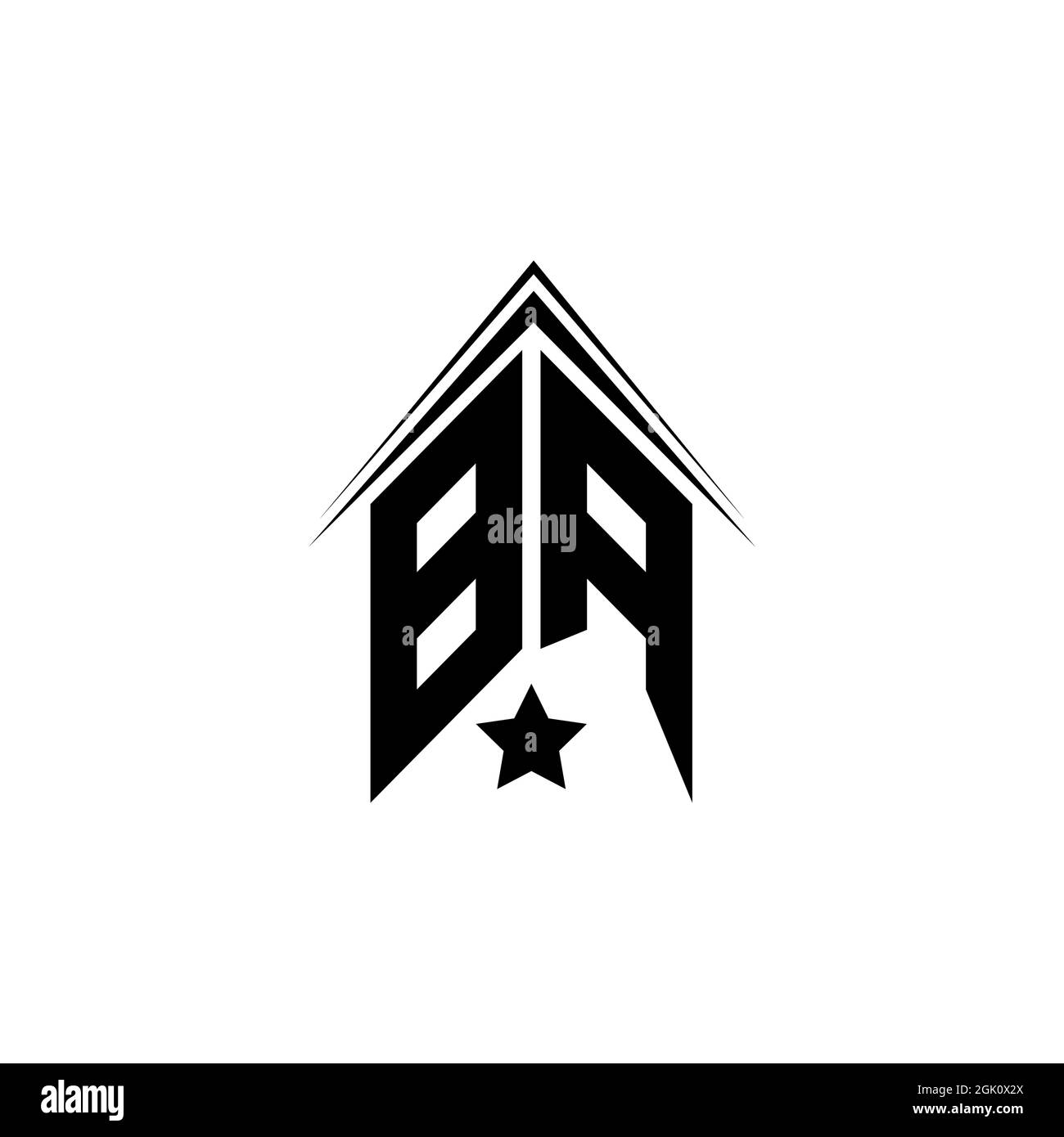 Initial BA logo design with Shape style, Logo business branding Stock ...