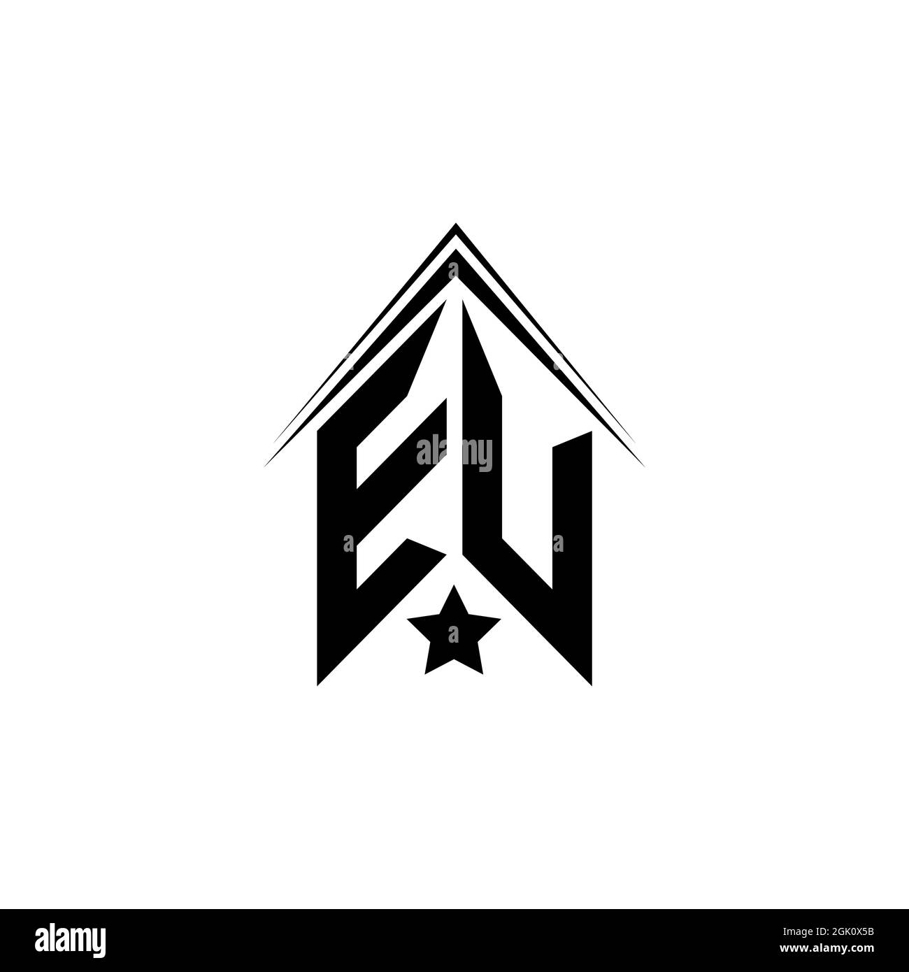 Initial EU logo design with Shape style, Logo business branding Stock ...