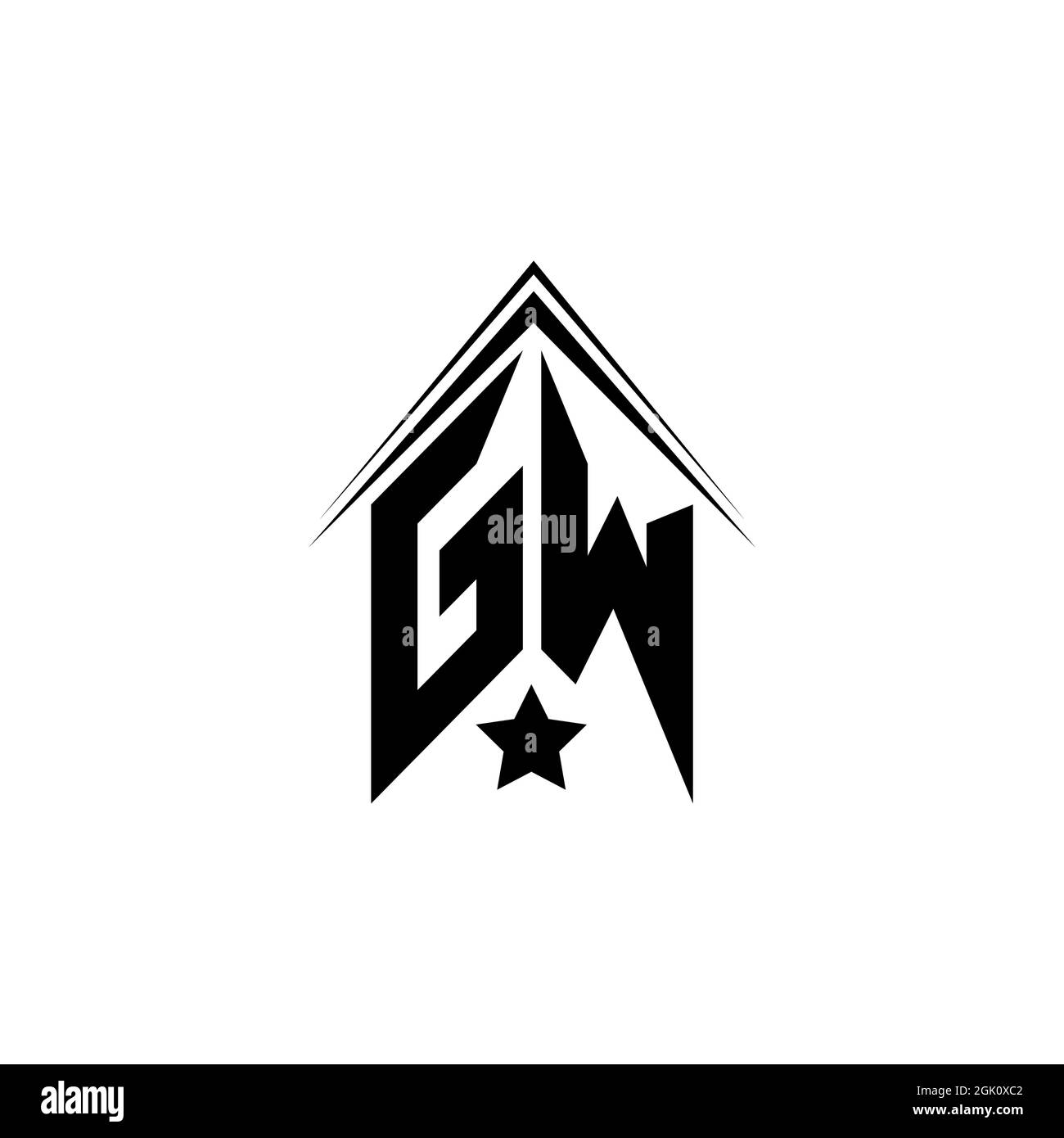 Initial GW logo design with Shape style, Logo business branding Stock ...