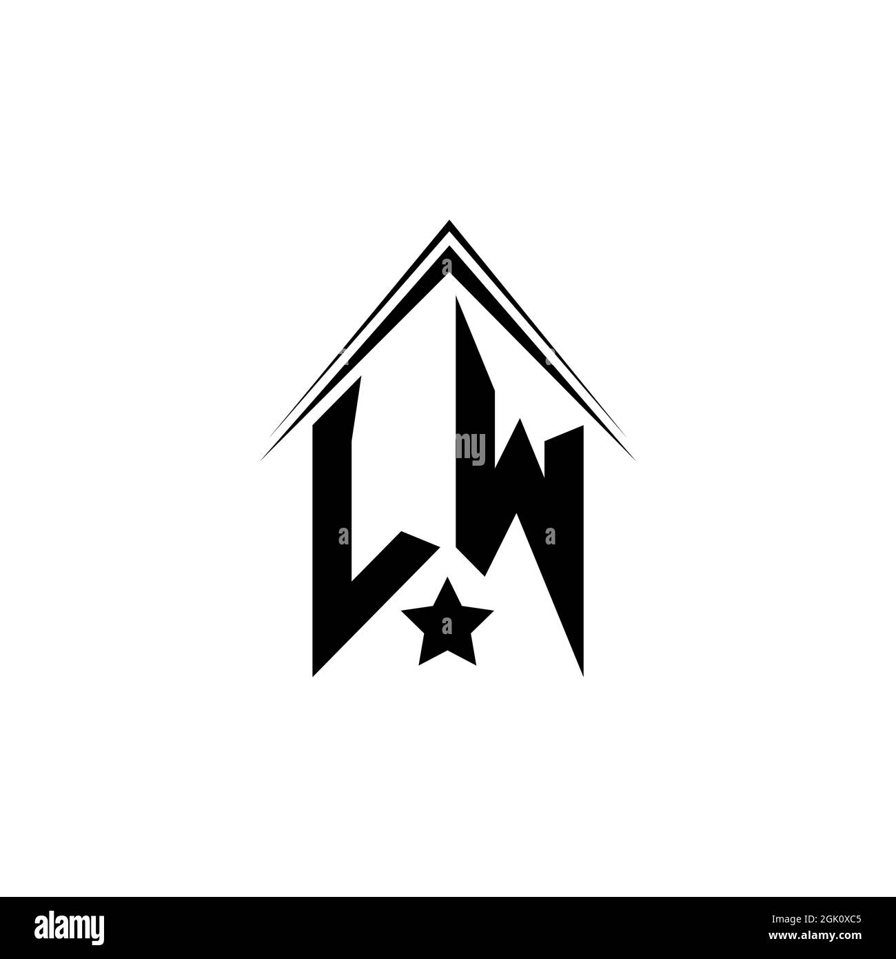 Initial LW logo design with Shape style, Logo business branding Stock ...