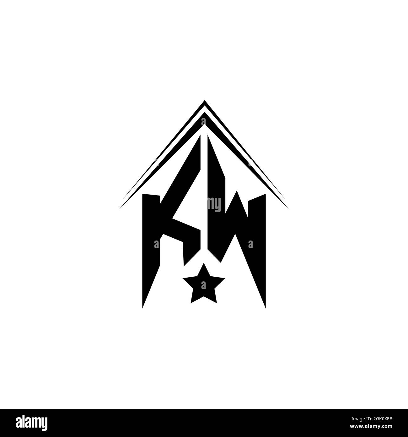 Initial KW logo design with Shape style, Logo business branding Stock ...