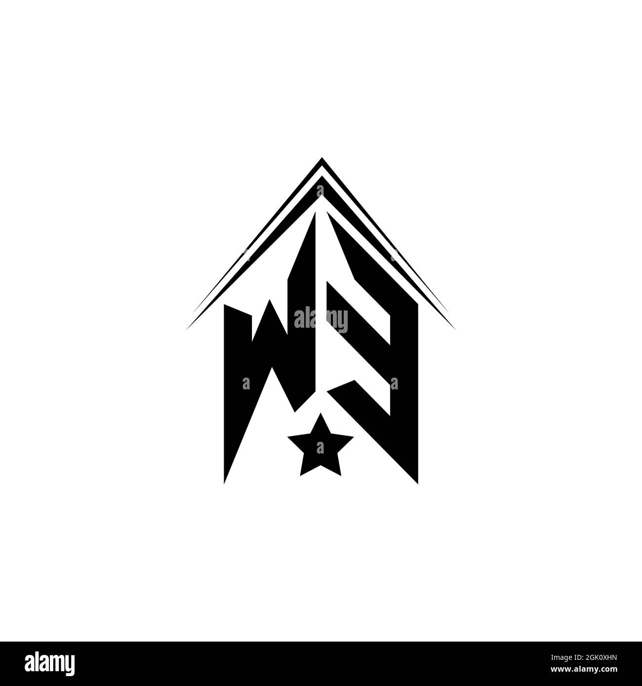 Initial letters logo design style Black and White Stock Photos & Images ...