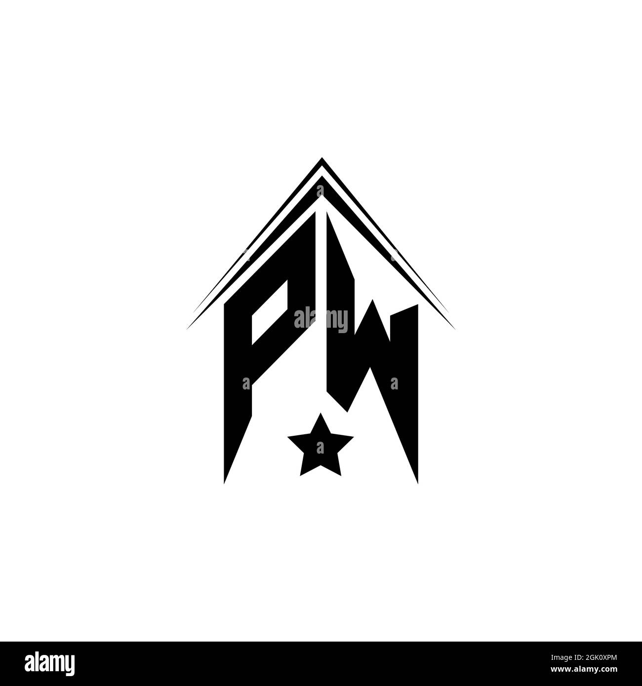 Initial PW logo design with Shape style, Logo business branding Stock ...