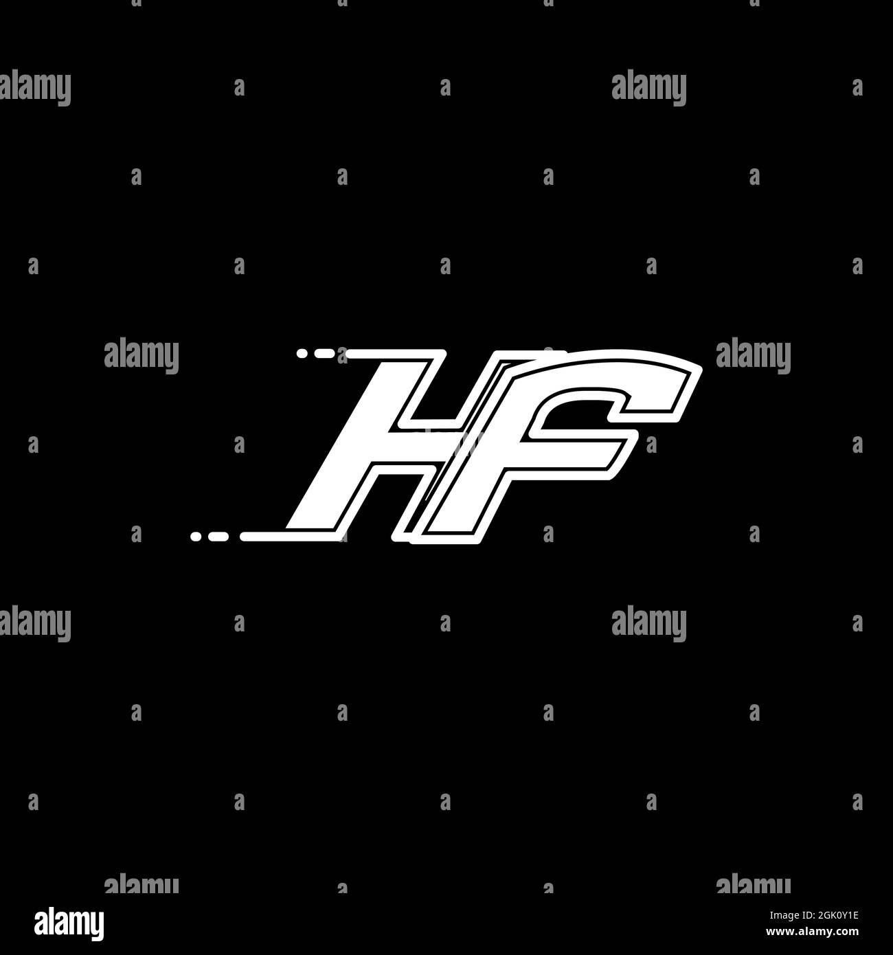 Initial HF logo design with Shape style, Logo business branding Stock ...