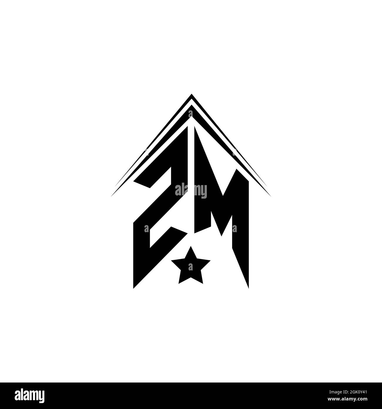 Initial ZM logo design with Shape style, Logo business branding Stock ...