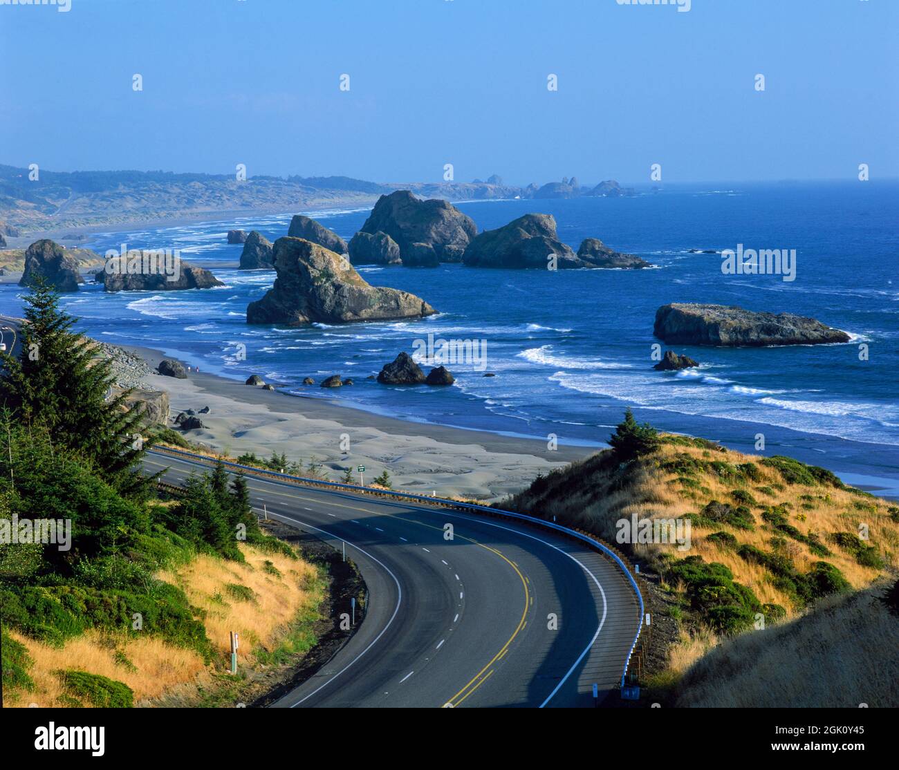 Cape Sebastian State Park Southern Oregon Coast Highway 101 at sunset ...