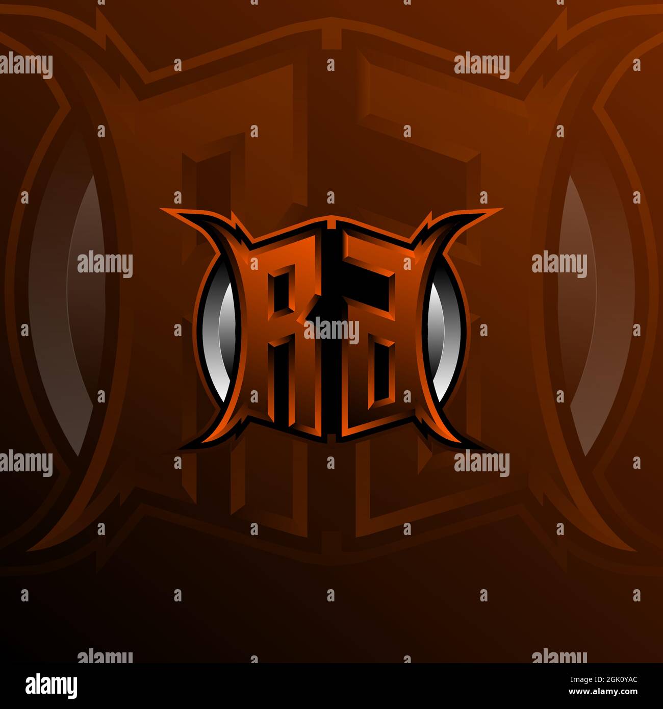 RG Logo Letter Design in Orange Color, Logo for game, esport, initial ...
