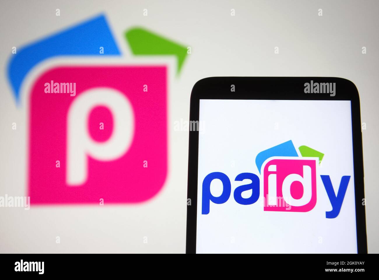 In this photo illustration, Paidy Inc. logo is seen on a smartphone ...