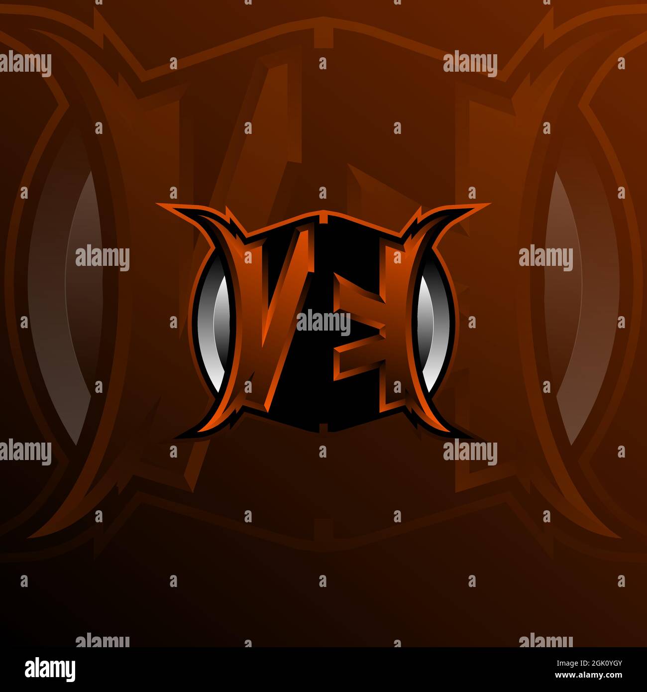 VK Logo Letter Design in Orange Color, Logo for game, esport, initial ...