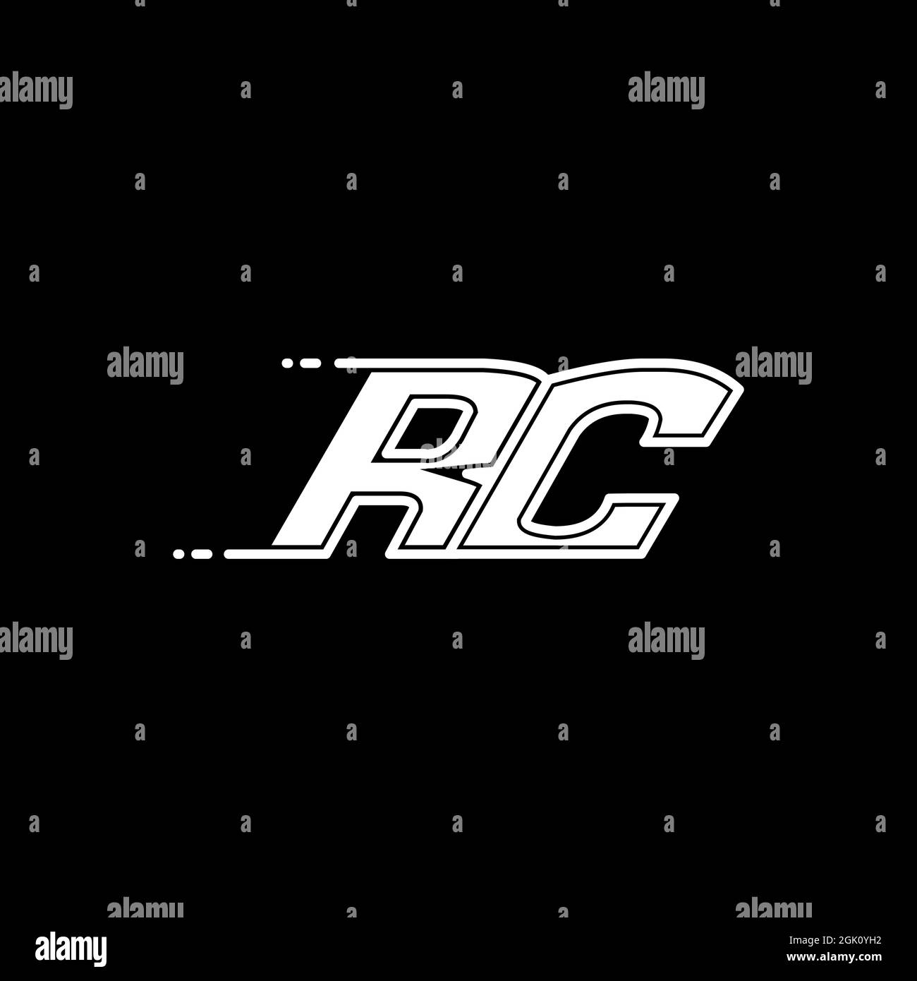 Initial RC logo design with Shape style, Logo business branding Stock ...