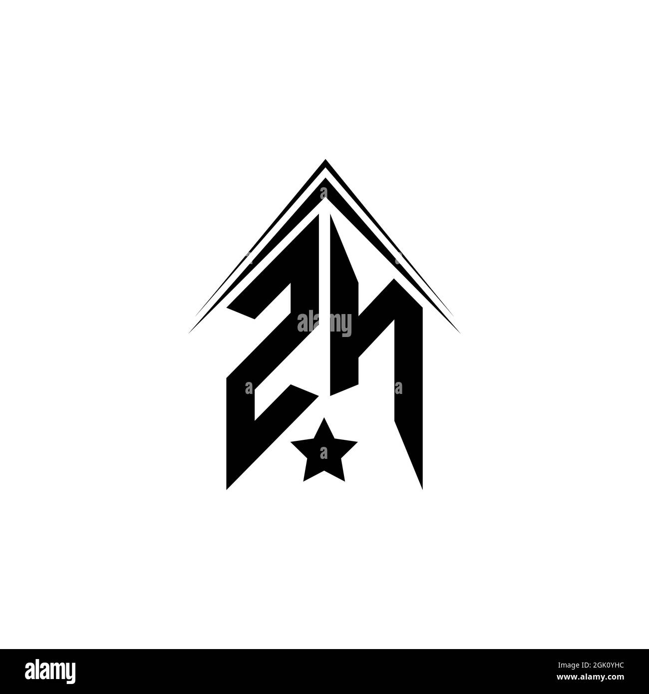 Initial ZN logo design with Shape style, Logo business branding Stock ...