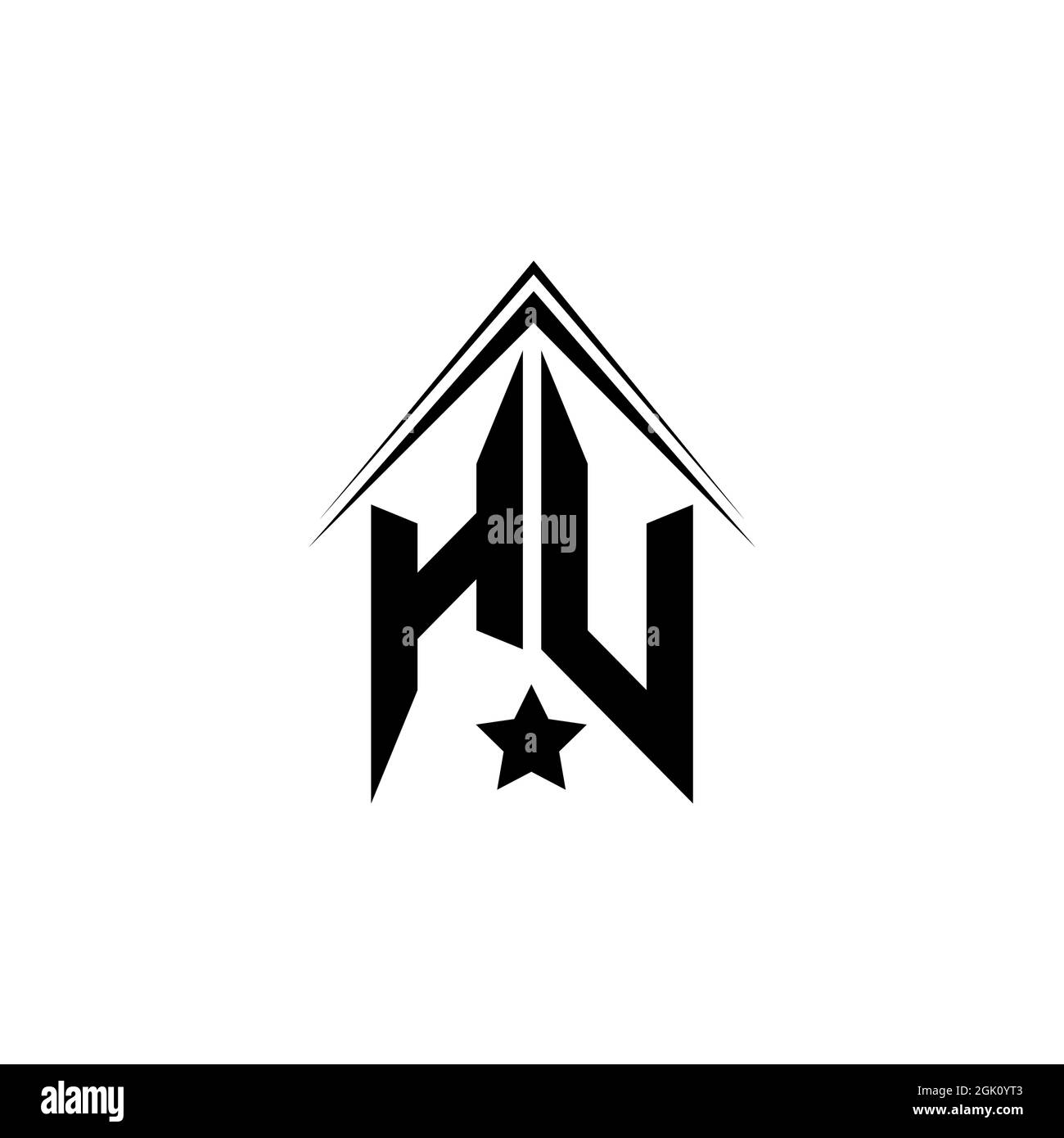 Initial HU logo design with Shape style, Logo business branding Stock ...