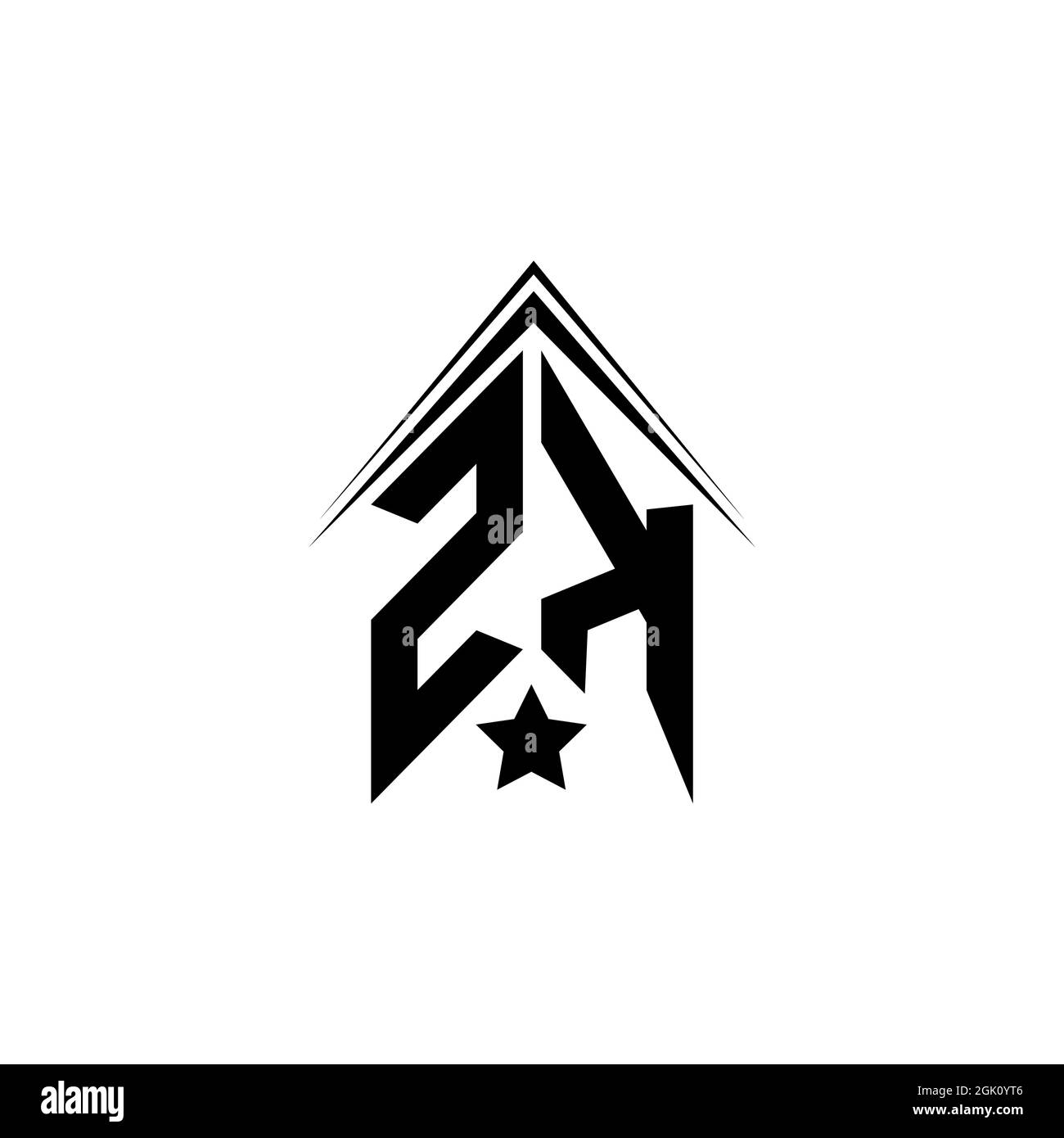 Initial ZK logo design with Shape style, Logo business branding Stock ...