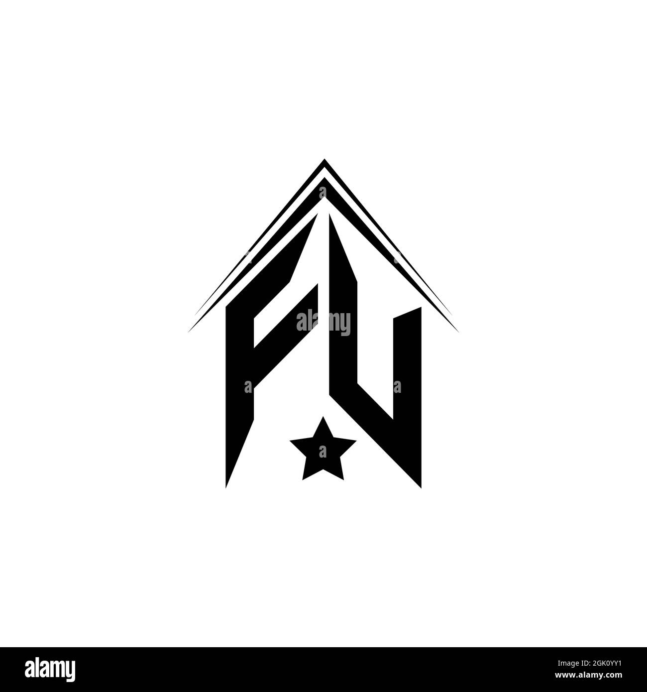 Initial FU logo design with Shape style, Logo business branding Stock ...