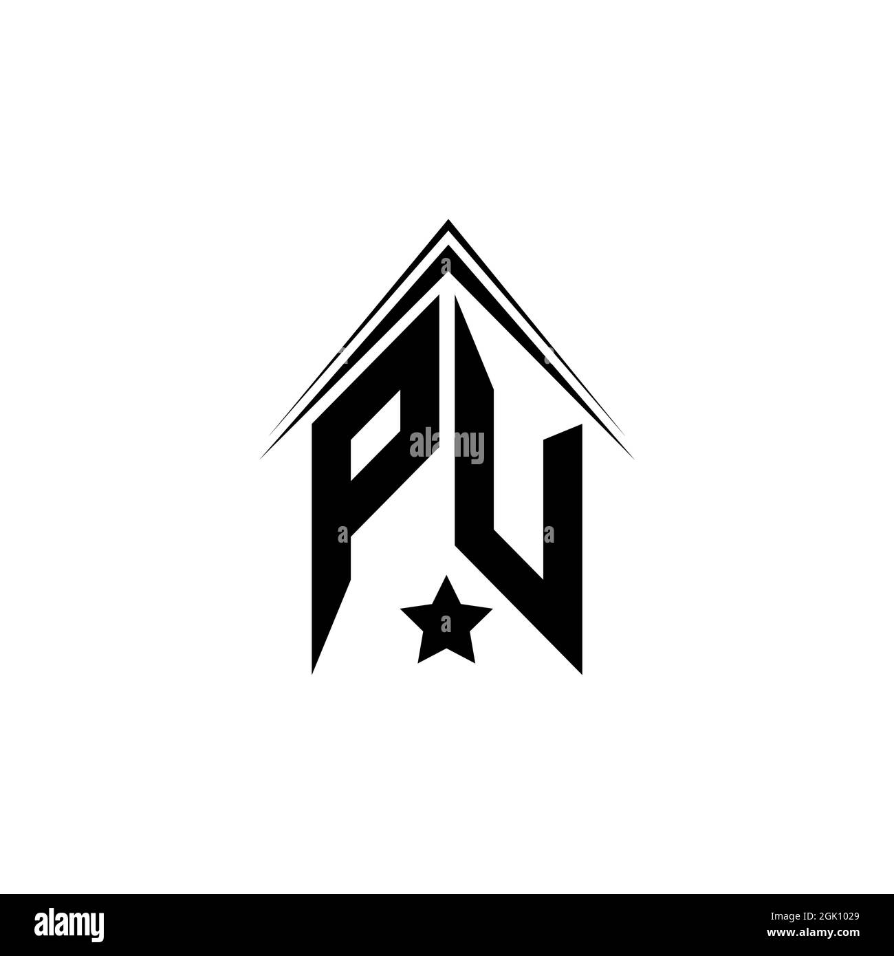 Initial PU logo design with Shape style, Logo business branding Stock ...