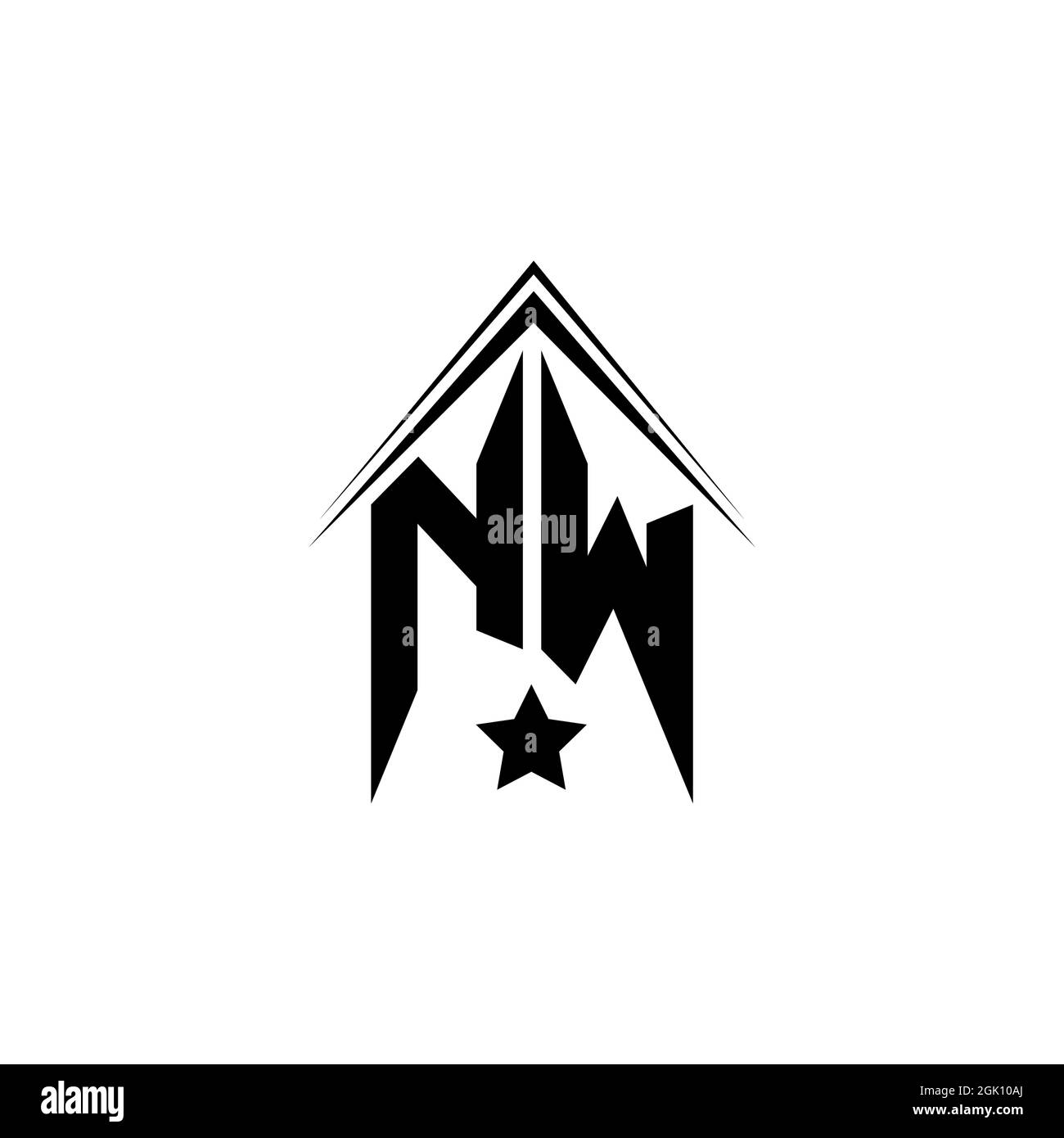 Initial NW logo design with Shape style, Logo business branding Stock ...
