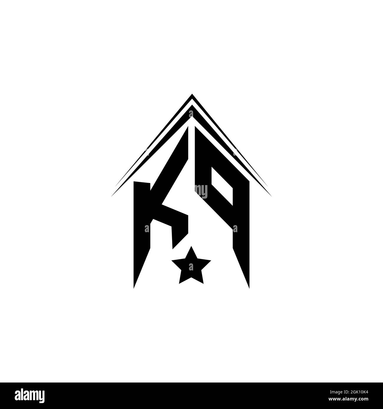 Initial KP logo design with Shape style, Logo business branding Stock ...